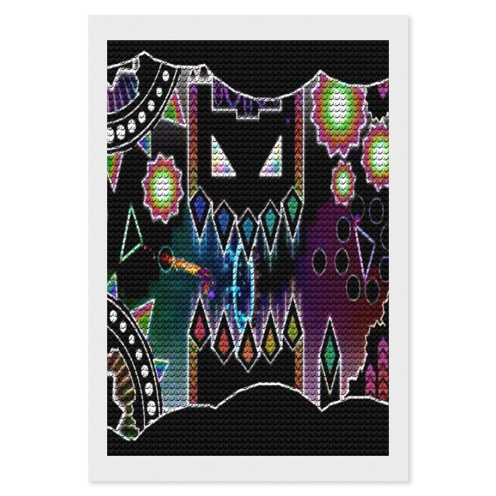 Geometry Dash Diamond Art Kits for Adults Kids,DIY 6D Round Full Drill ...