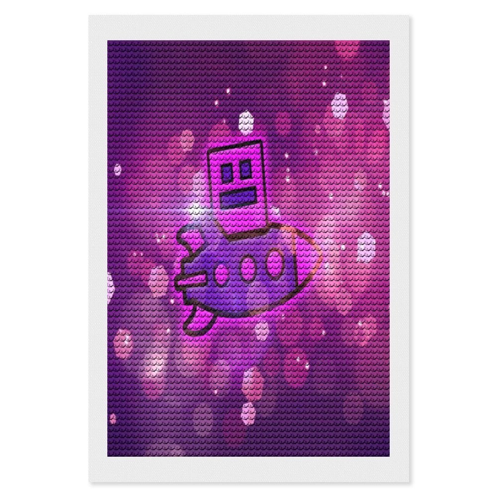 Geometry Dash Diamond Art Kits for Adults Kids,DIY 9D Round Full Drill ...