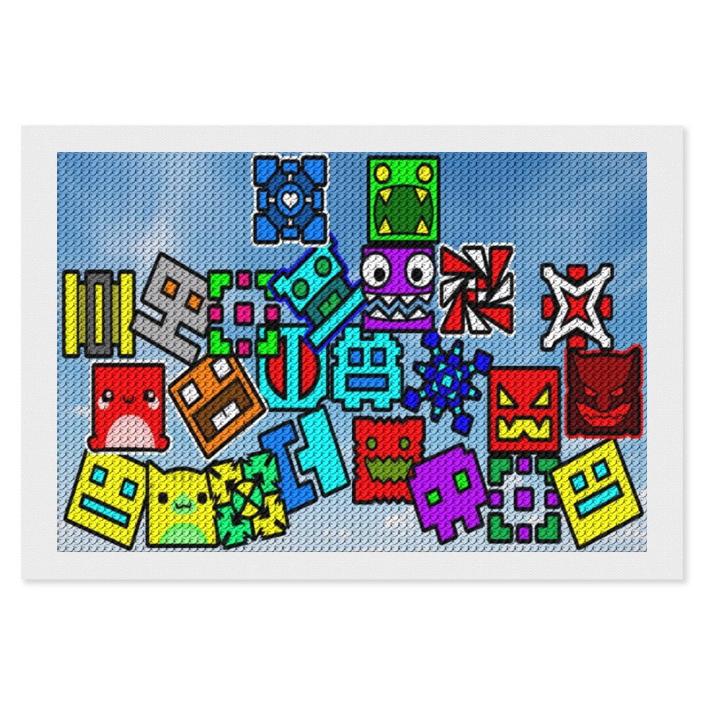 Geometry Dash Diamond Art Kits for Adults 5D Diamond Art Kit Paint by ...