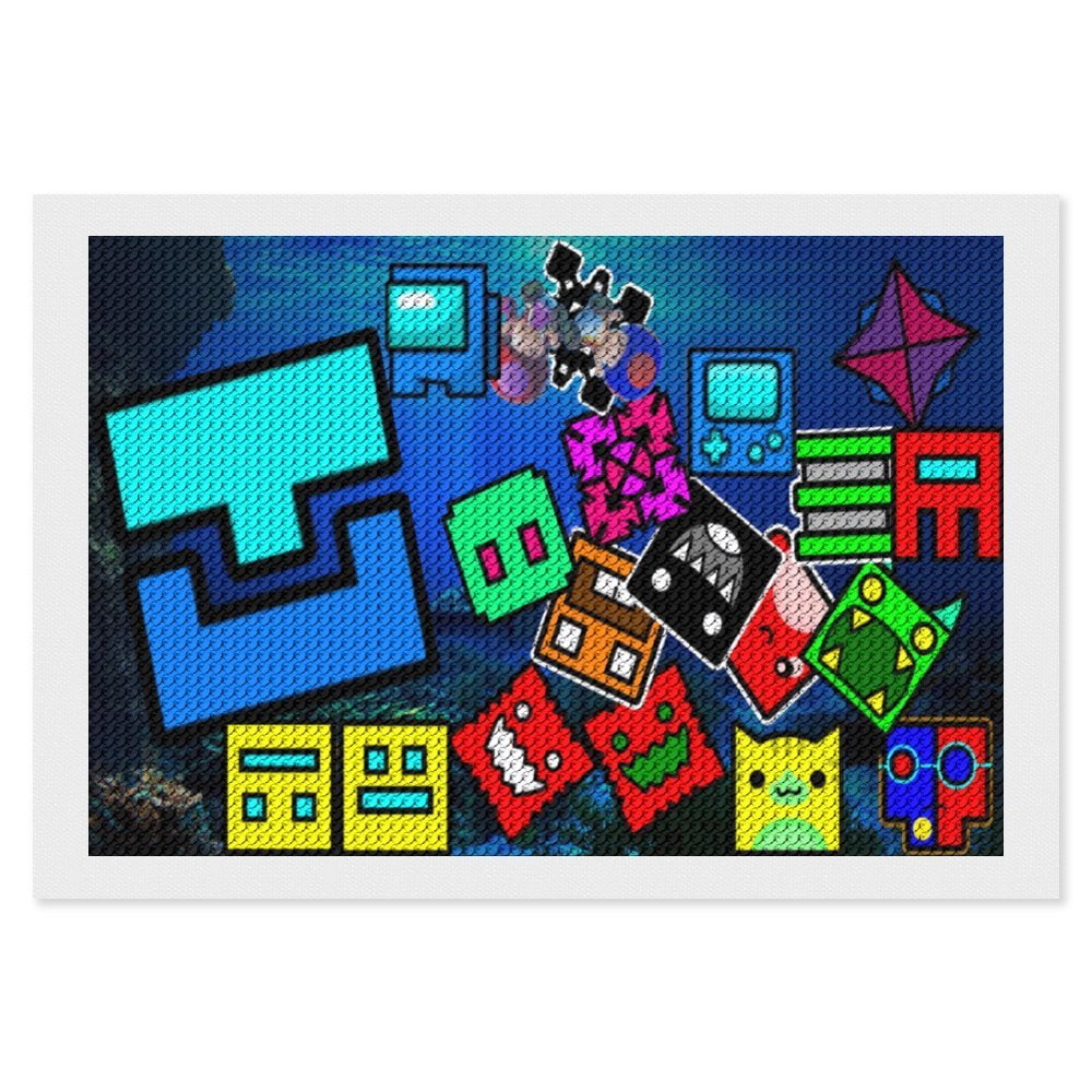 Geometry Dash Diamond Art Kits for Adults 5D Diamond Art Kit Paint by ...