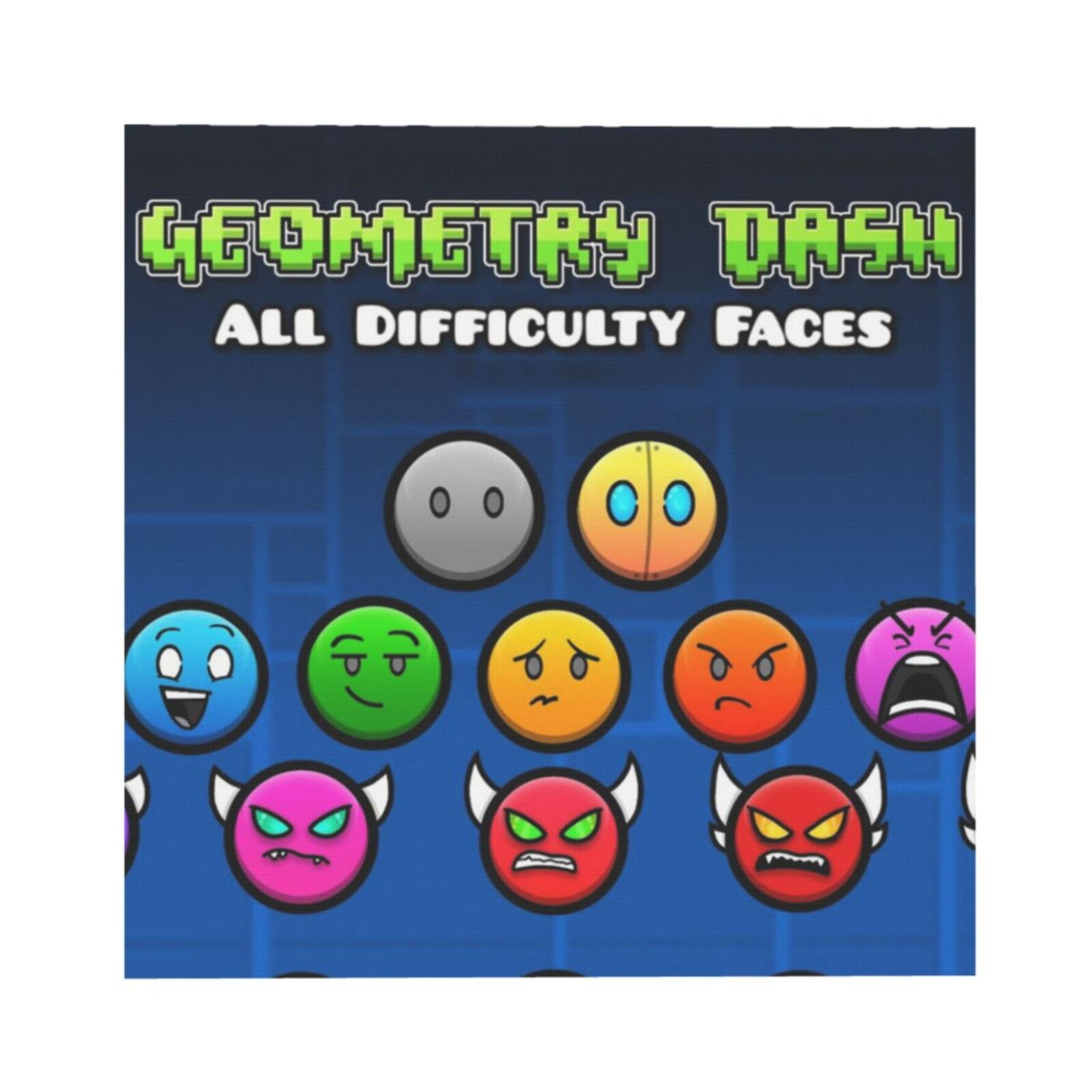 Geometry Dash Difficulties Canvas Decorative Poster Square Unframe Wall ...