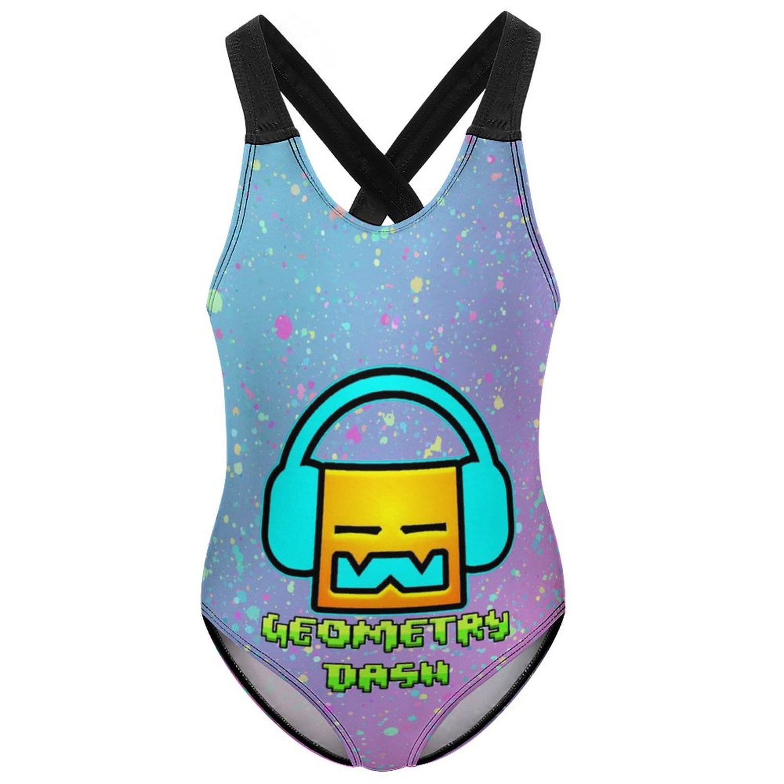 Geometry Dash Difficulties Game Children's One-piece Swimsuit Summer ...