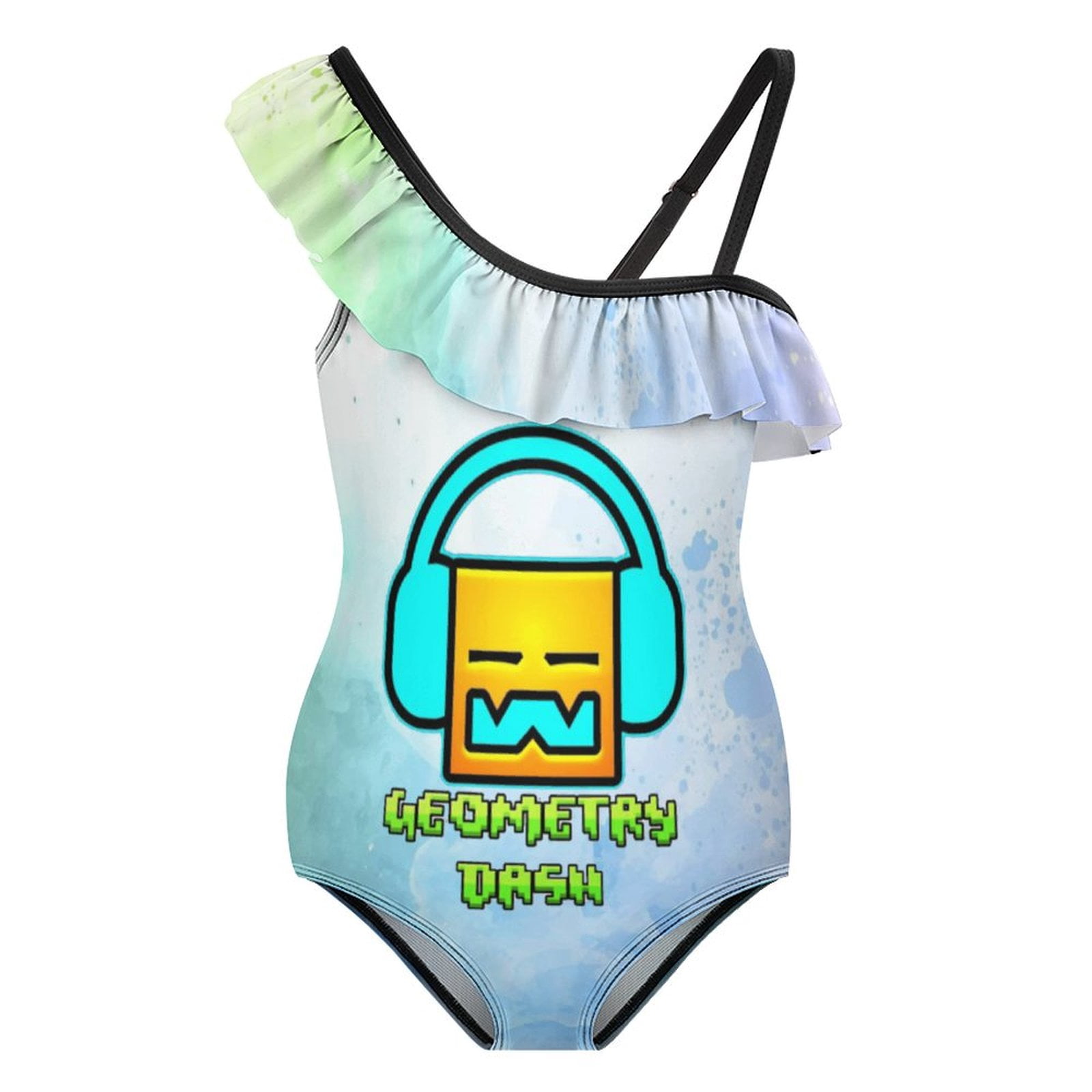 Geometry Dash Difficulties Game Kids Swimsuit Swimwear Adjustable One ...