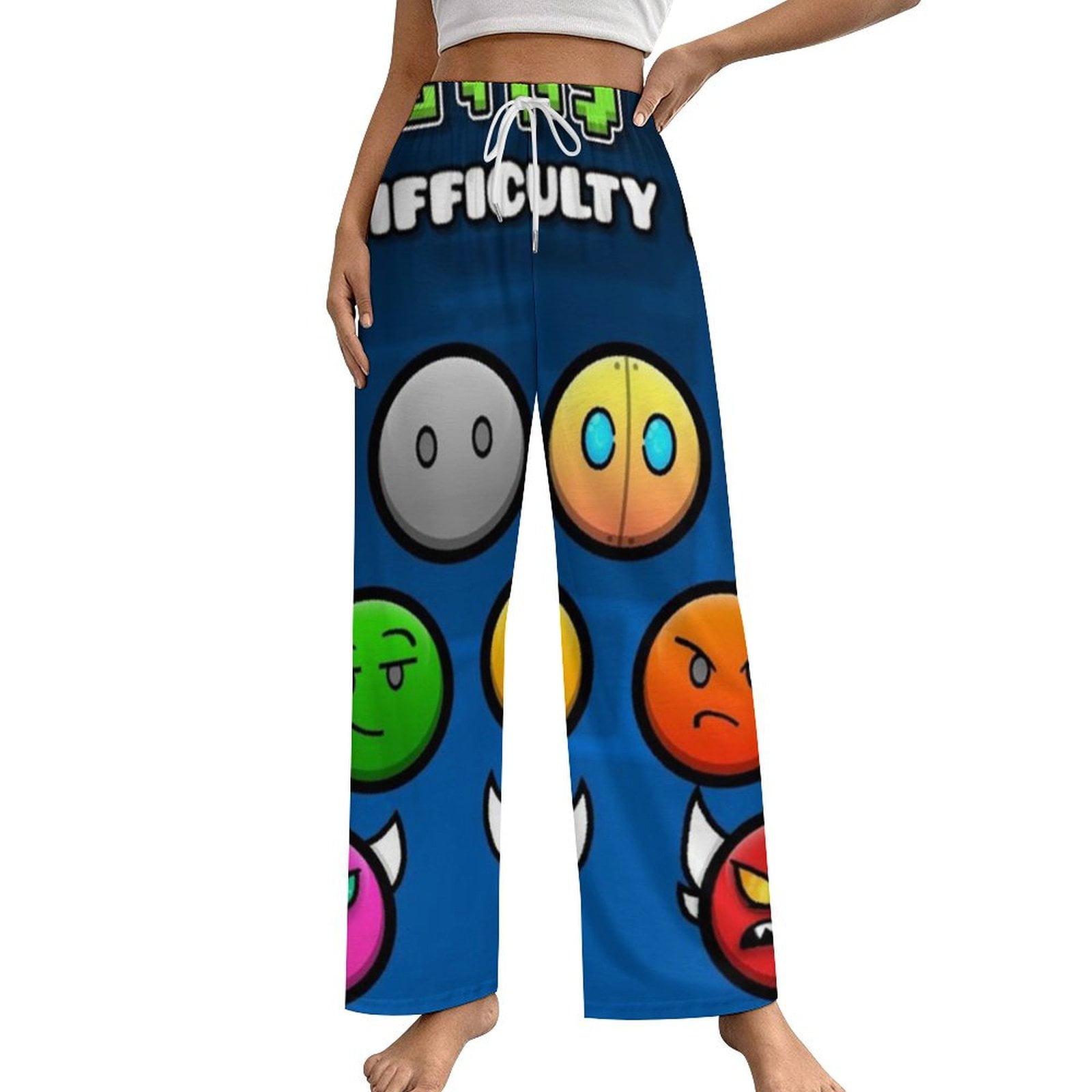 Geometry Dash Difficulties Home Pajama Pants For Womens Comfortable ...