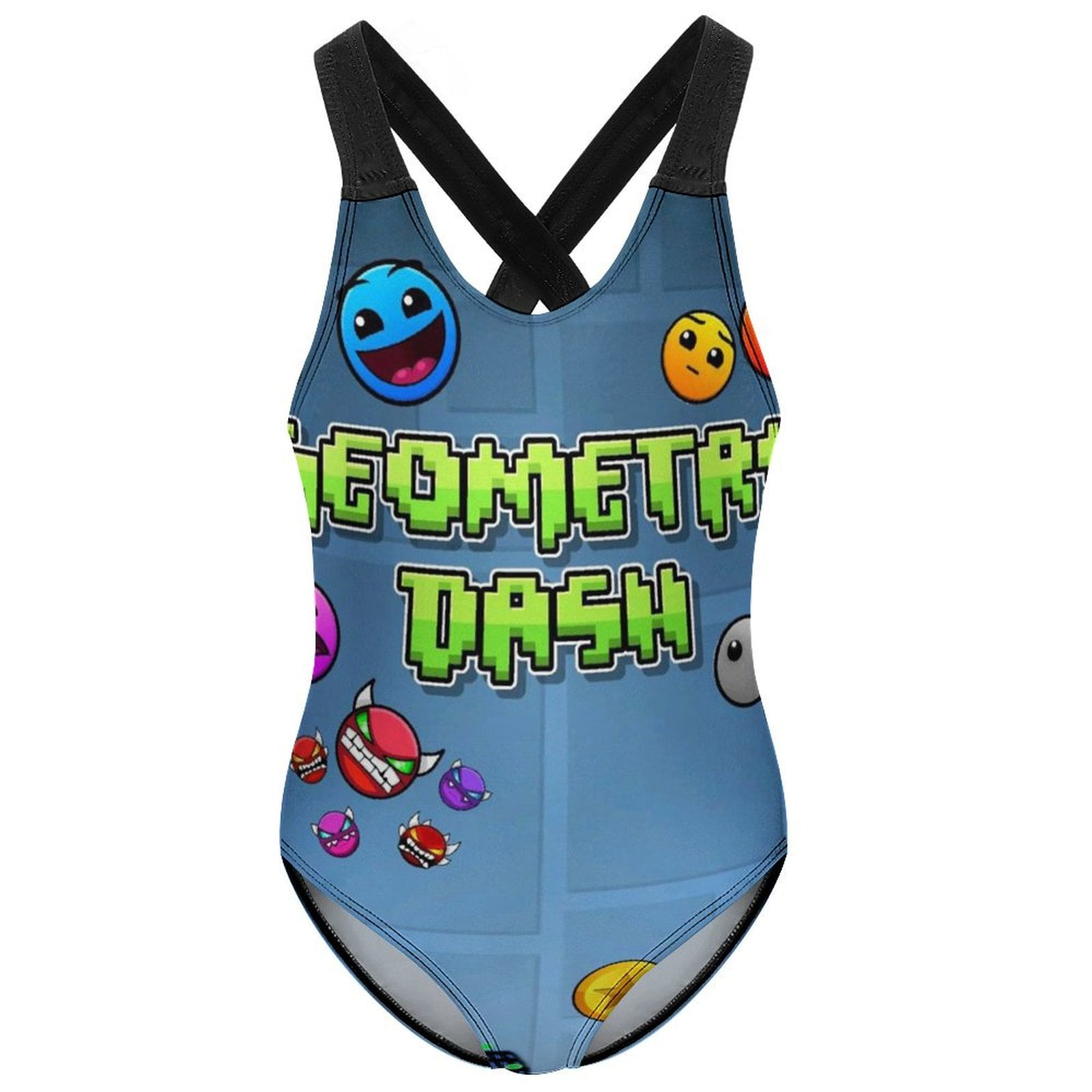 Geometry Dash Difficulty Children's One-piece Swimsuit Summer Girl's ...