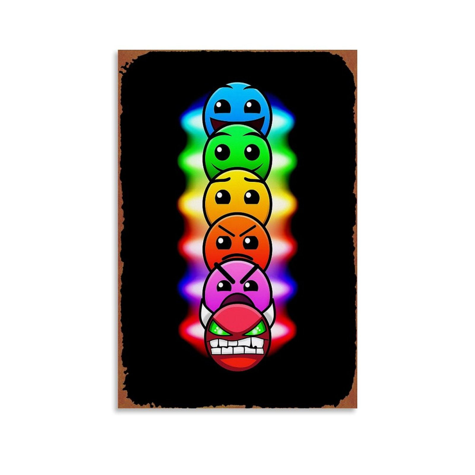Geometry Dash Difficulty Faces Poster Painting Vintage Poster Picture ...