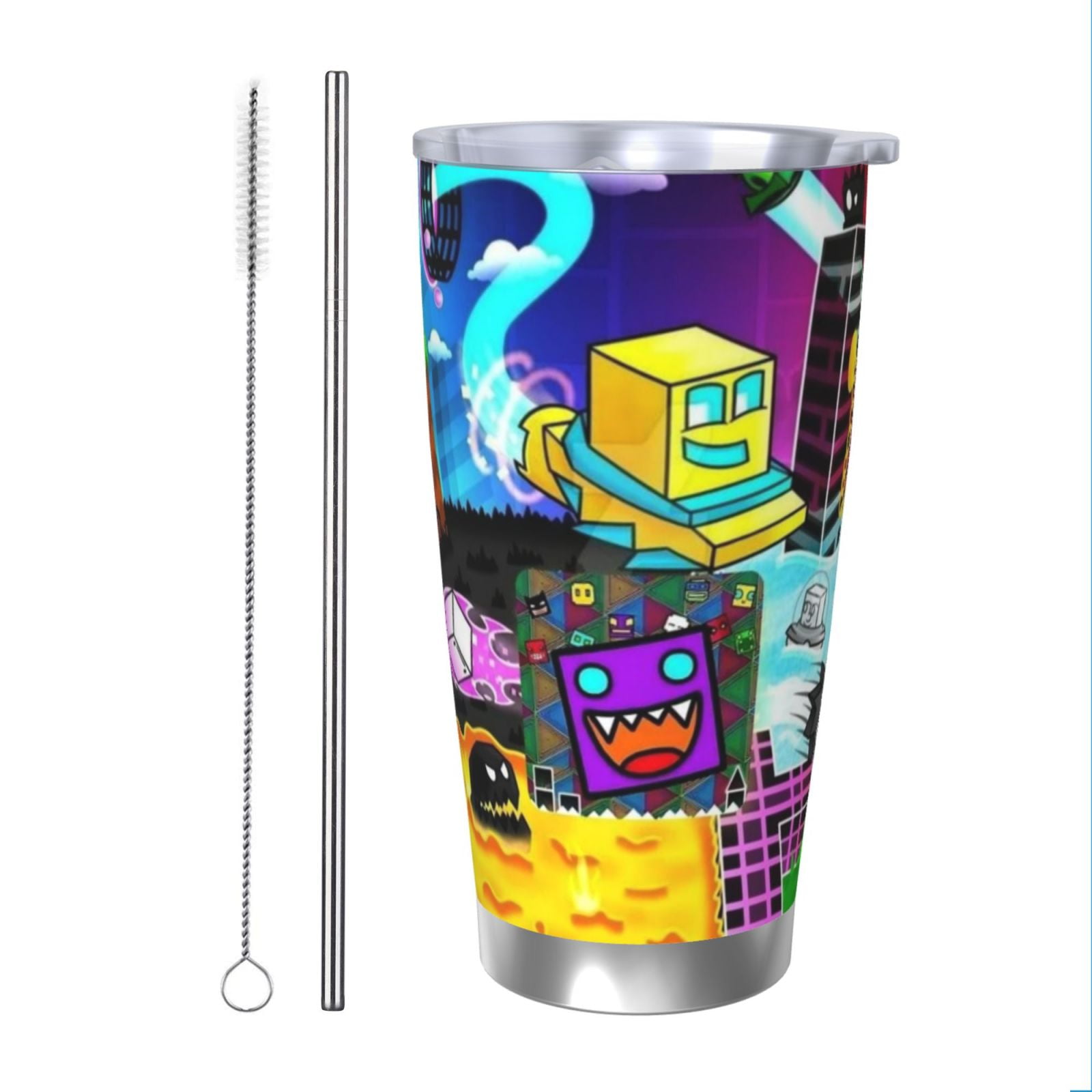 Geometry-Dash Double Walled Cars Speed Frenzy Insulated Tumbler Cup ...