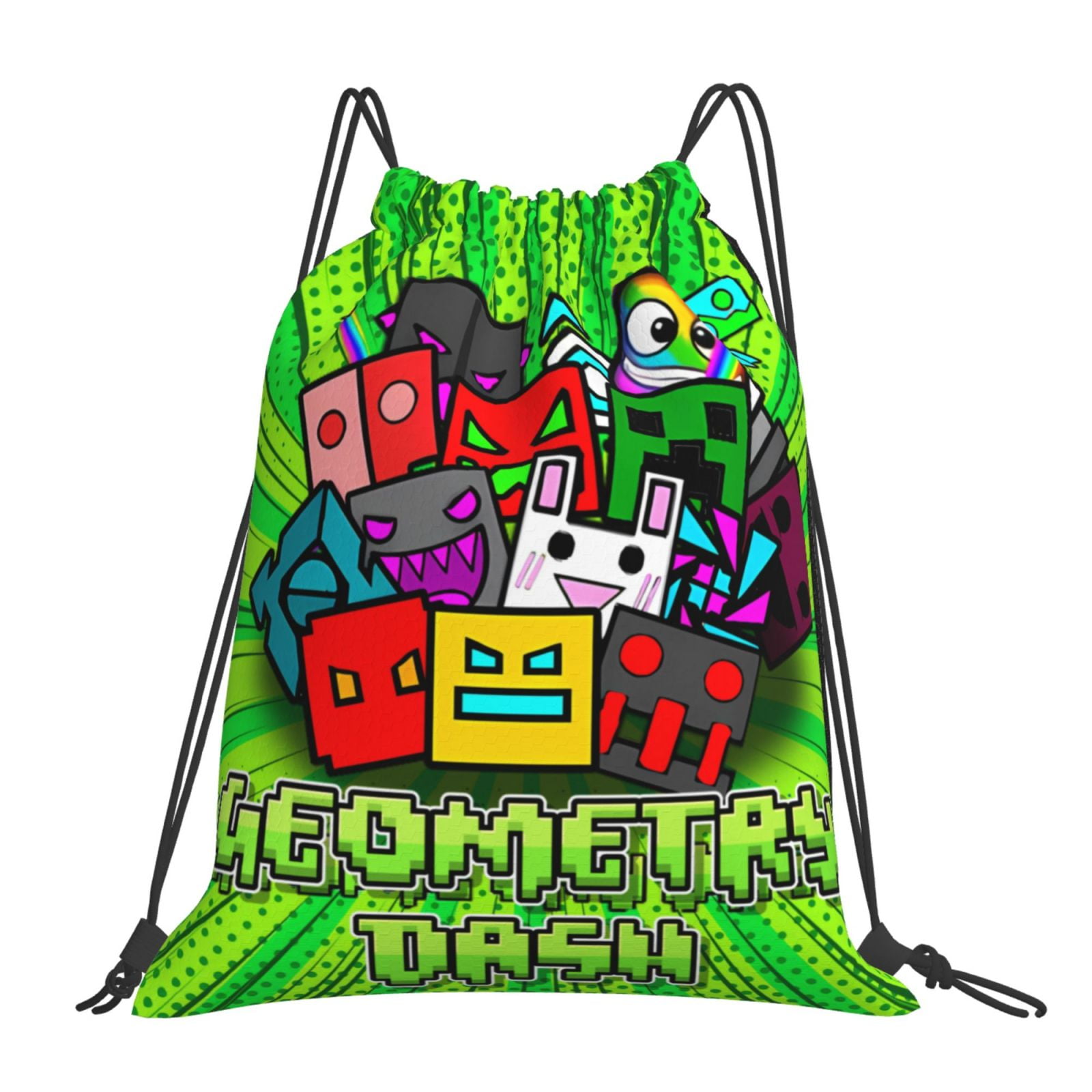 Geometry Dash Drawstring Backpack Sport Gym Bag For Yoga Swimming ...