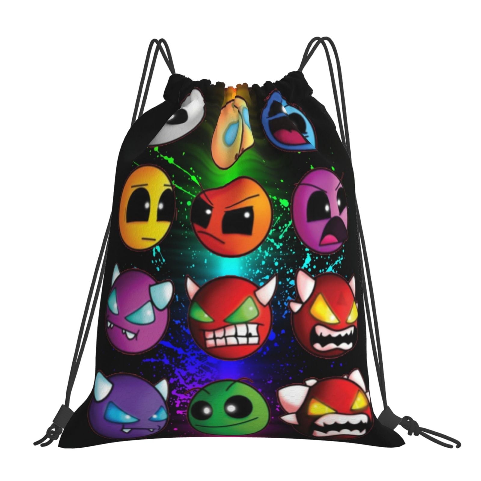 Geometry Dash Drawstring Backpack Sport Gym Bag For Yoga Swimming ...
