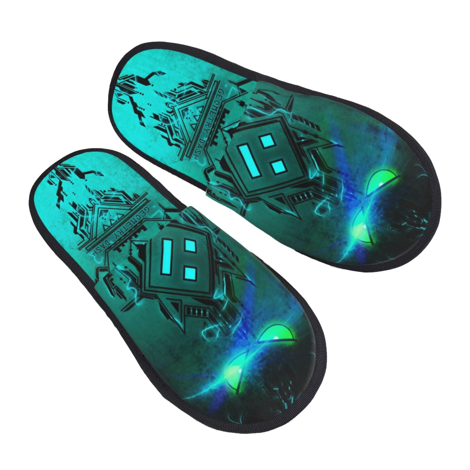 Geometry Dash Furry Slippers For Men Women Fuzzy House Slippers Winter ...