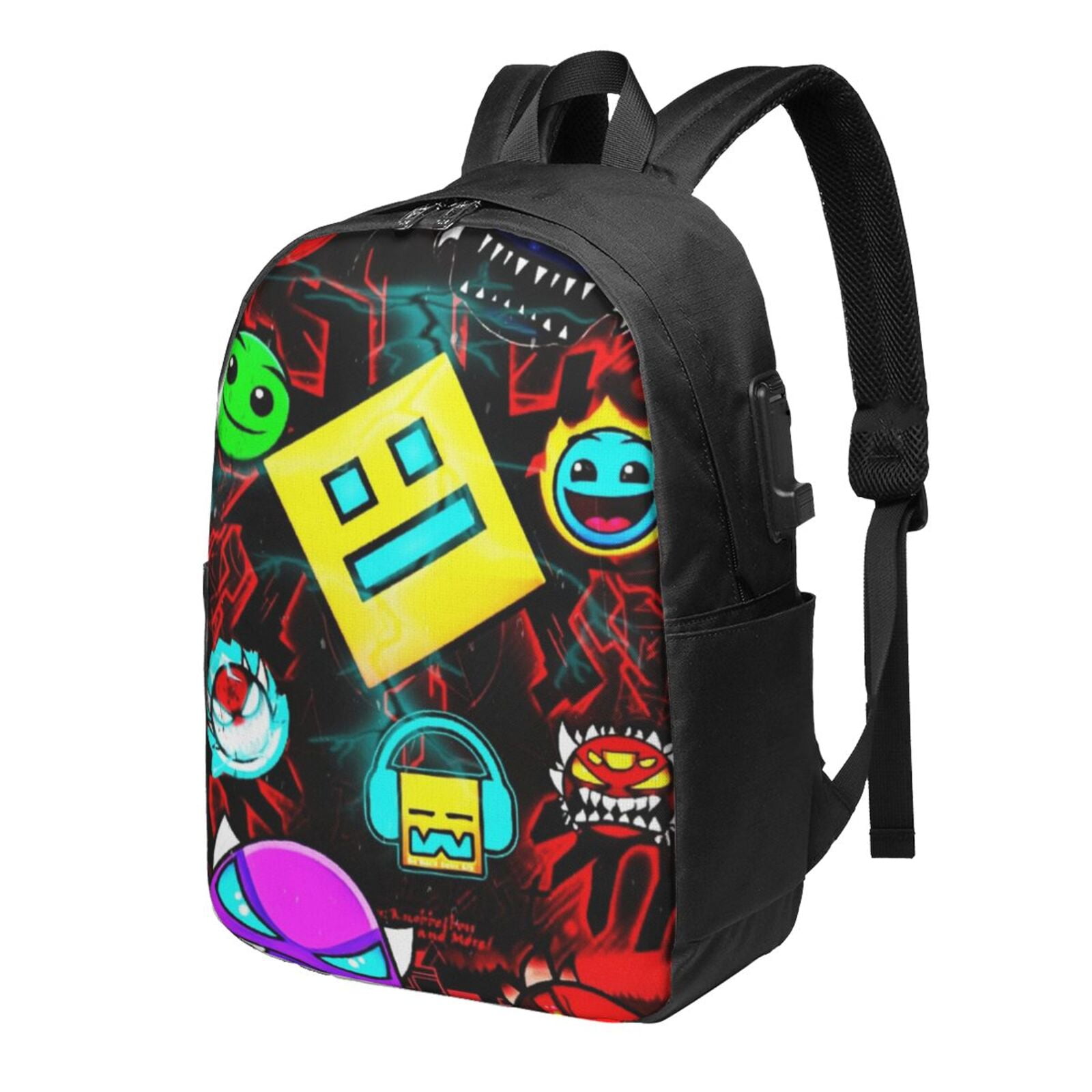 Geometry Dash Game Backpack Laptop Daypack School Bag Bookbag Student ...
