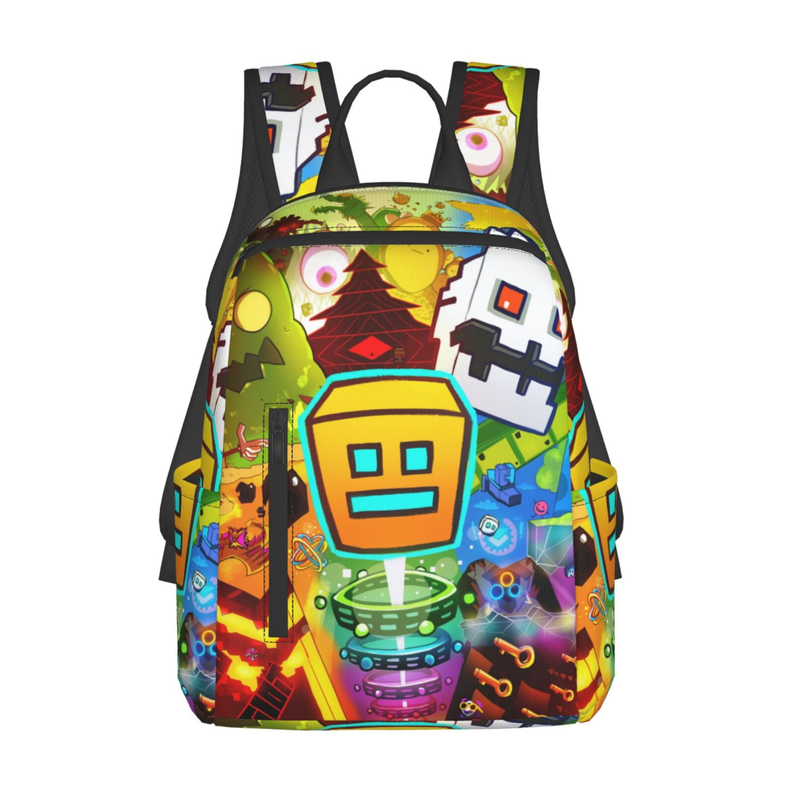 Geometry Dash Game Backpack Unisex Daypack Adjustable Lightweight ...