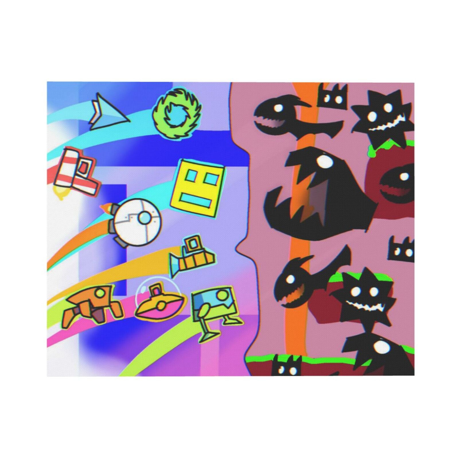 Geometry Dash Game Canvas Decorative Poster Gift Art Picture Painting ...