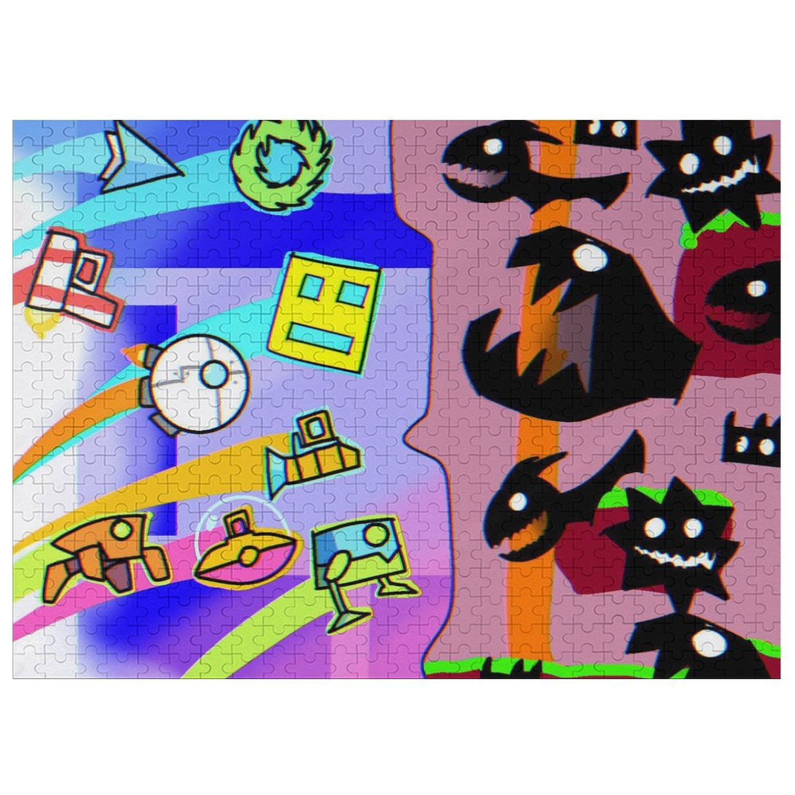 Geometry Dash Game Jigsaw Puzzles Interlocking Puzzles Home Decor ...