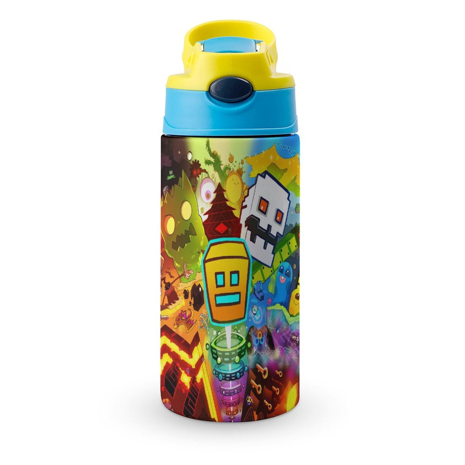 Geometry Dash Game Kid's Insulated Water Bottle With Straw Vacuum ...