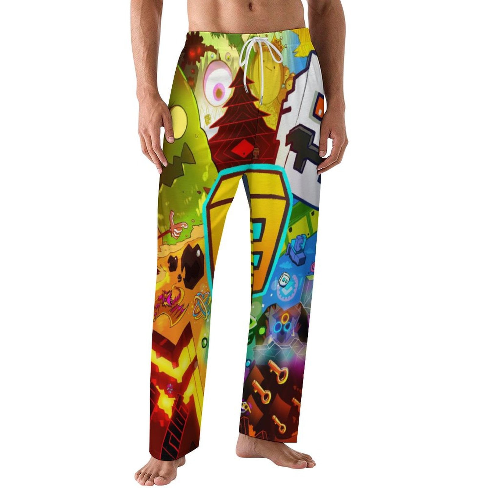Geometry Dash Game Mens Pajama Pants Cozy Soft Lounge Sleep Pajamas ...