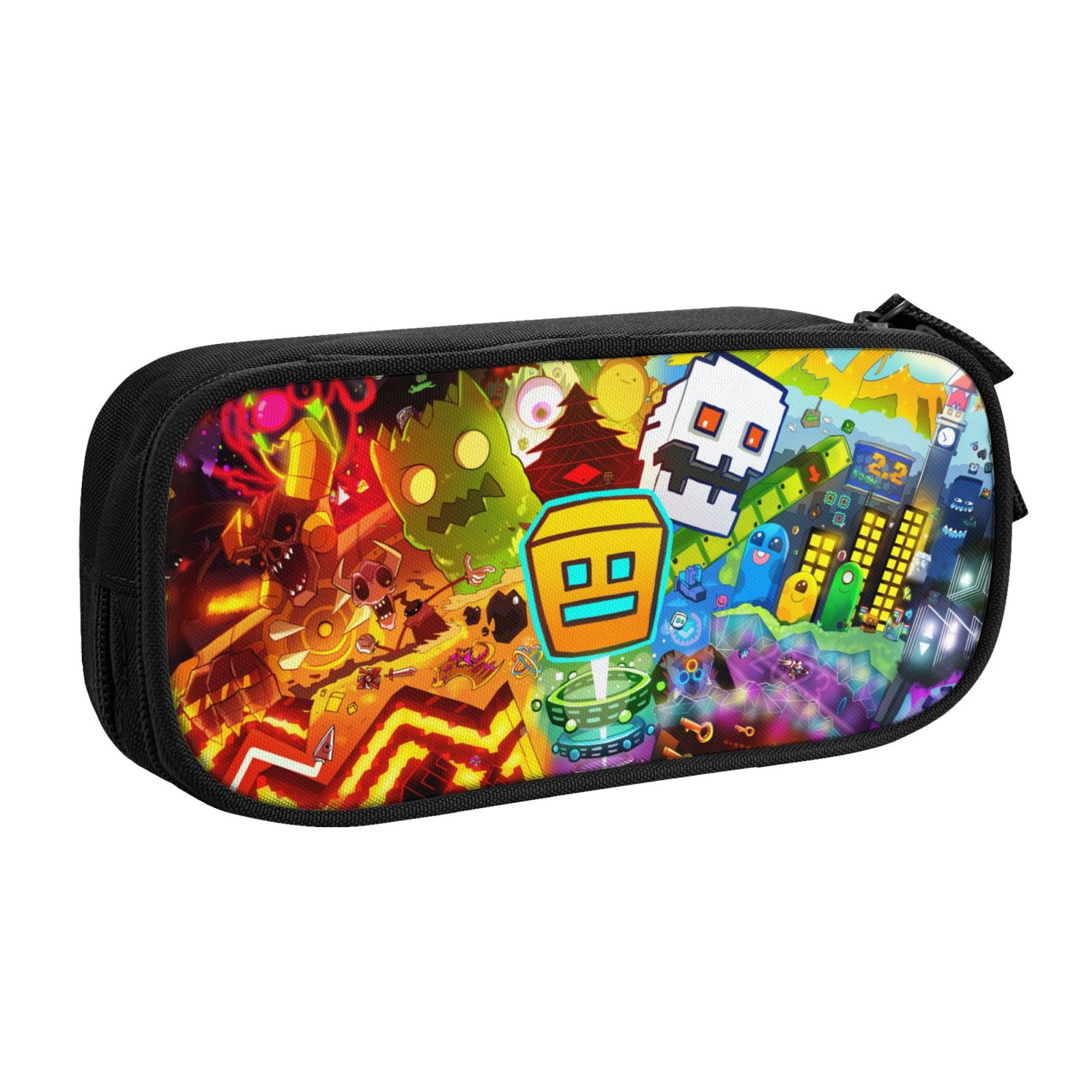 Geometry Dash Game Pencil Case Large Capacity Pencilcase Double-layer ...