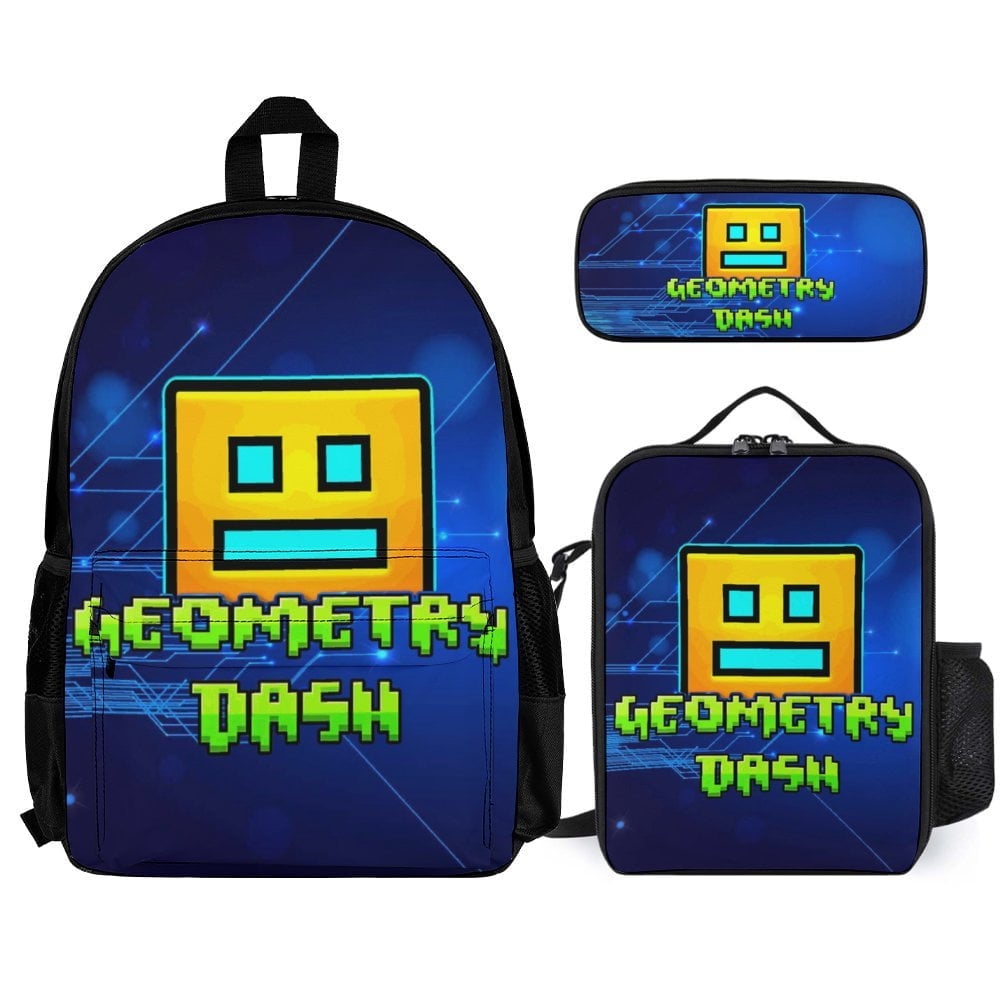 Geometry Dash Geometry Dash Backpacks 3 Piece Set Bookbag with Lunch ...