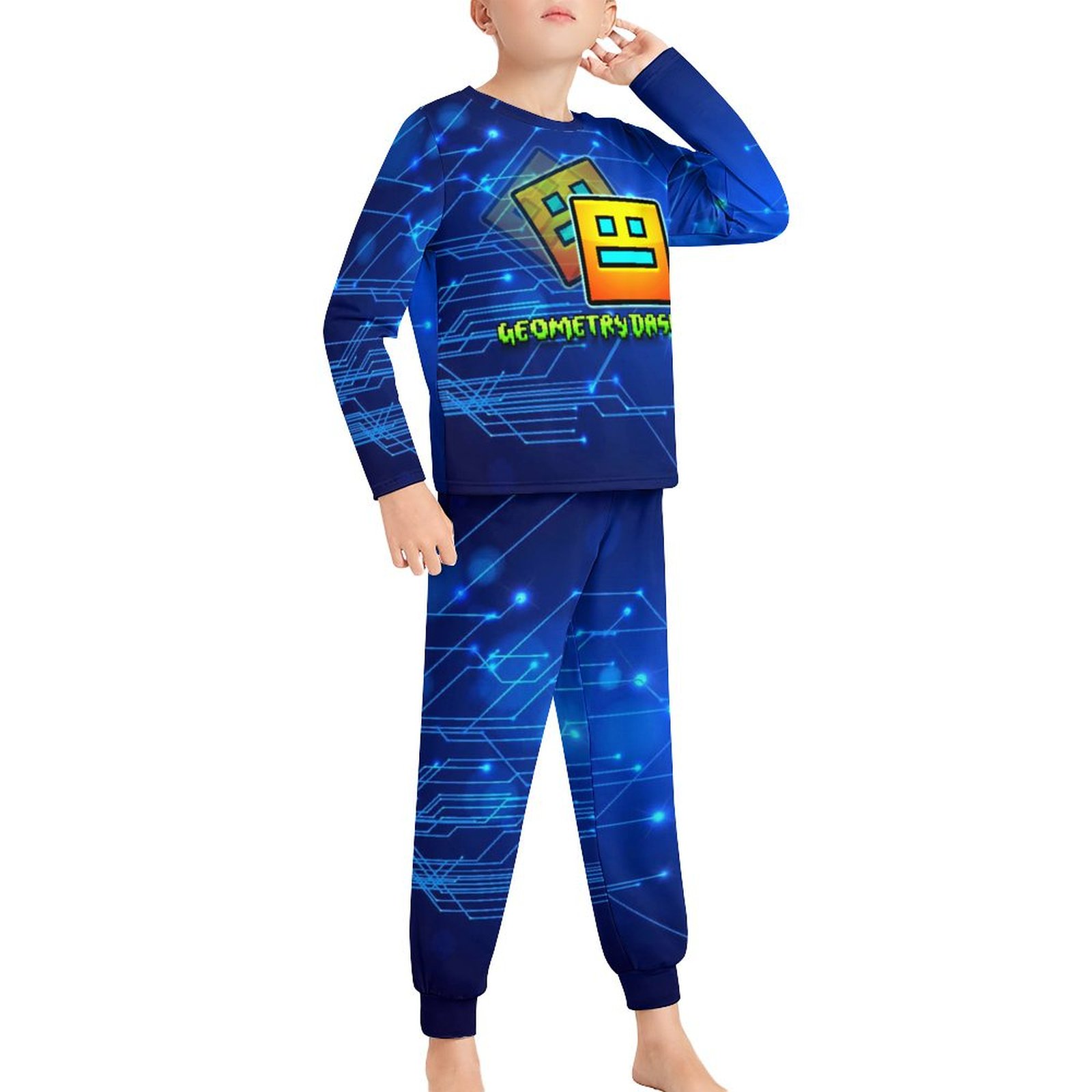 Geometry Dash Geometry Dash Little Big Boys Girls Pajamas Set Long ...