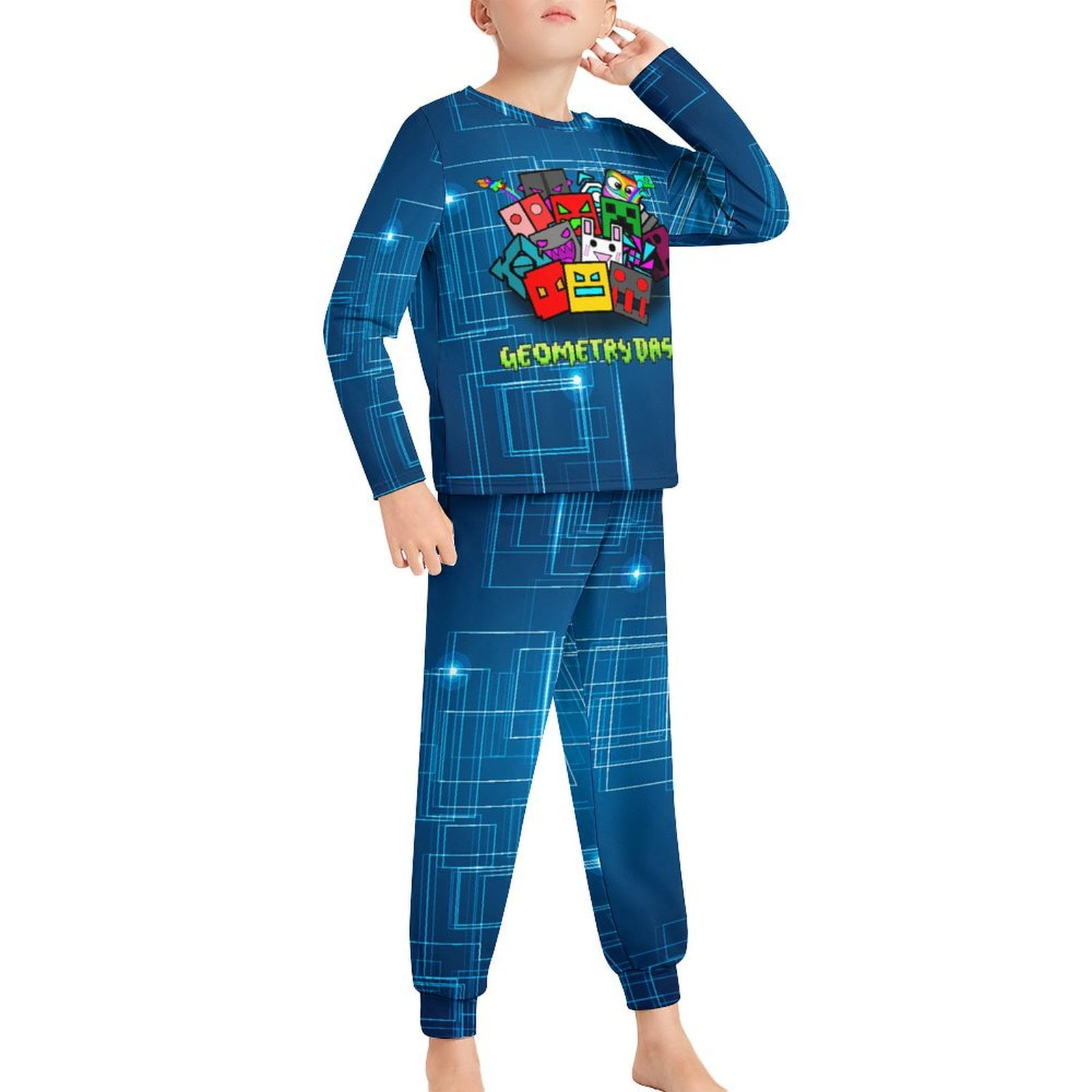 Geometry Dash Geometry Dash Little Big Boys Girls Pajamas Set Long ...
