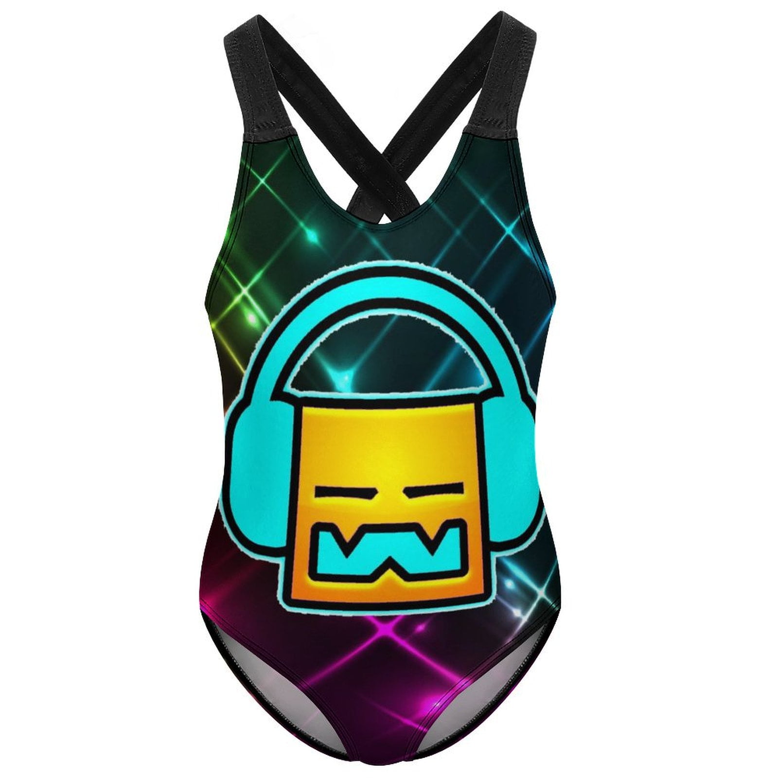 Geometry Dash Girls One-piece Swimsuit Beach Pool Kids Swimwear Bathing ...