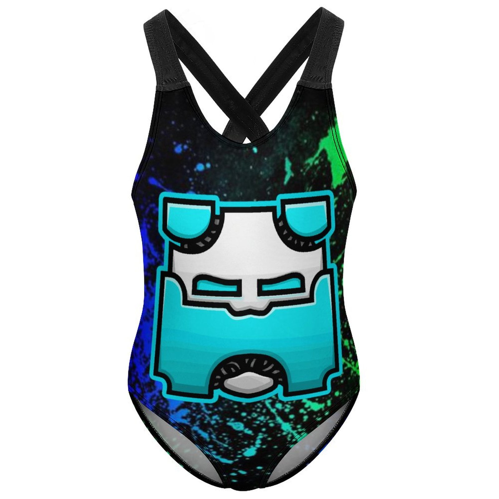Geometry Dash Girls One-piece Swimsuit Beach Pool Kids Swimwear Bathing ...