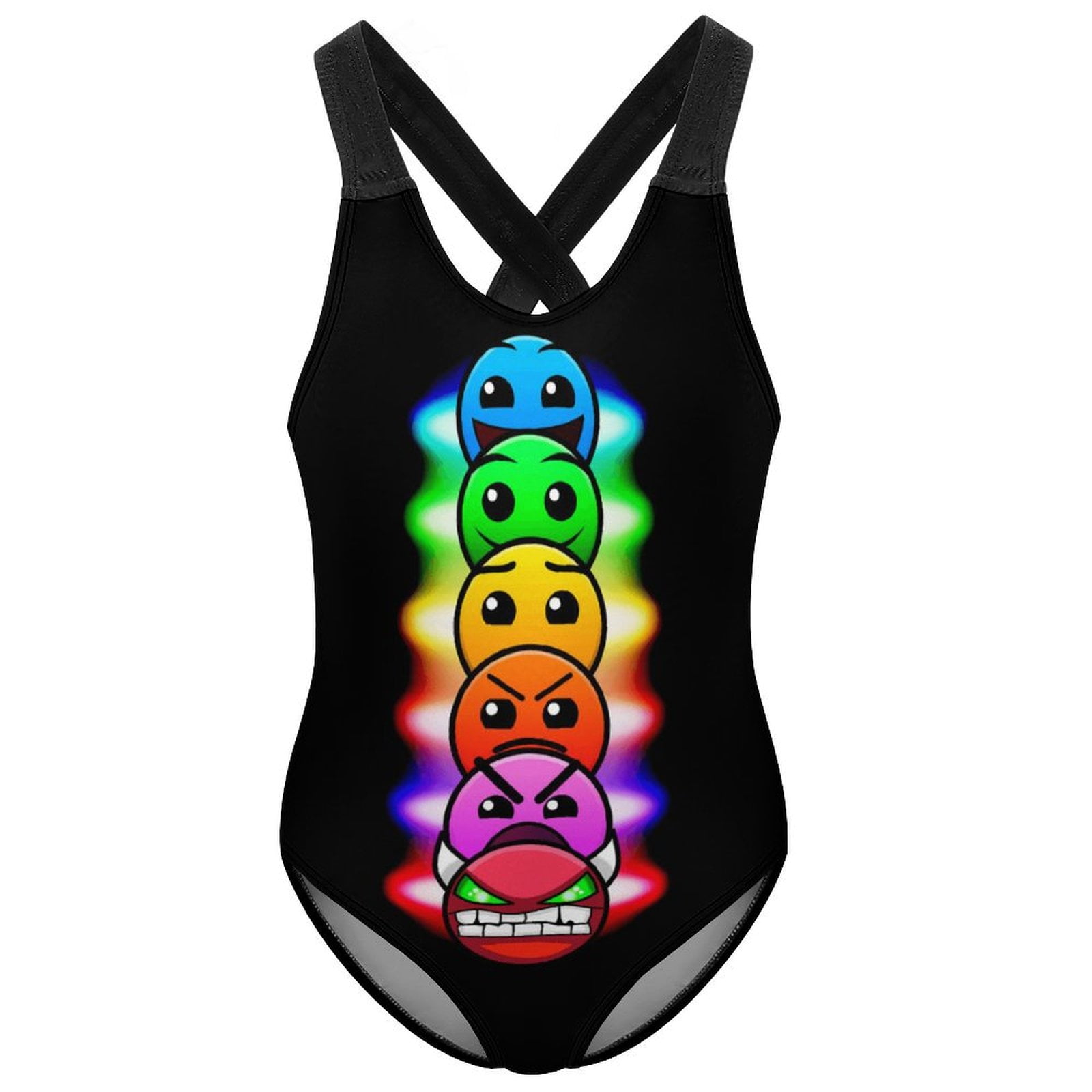 Geometry Dash Girls One-piece Swimsuit Beach Pool Kids Swimwear Bathing ...