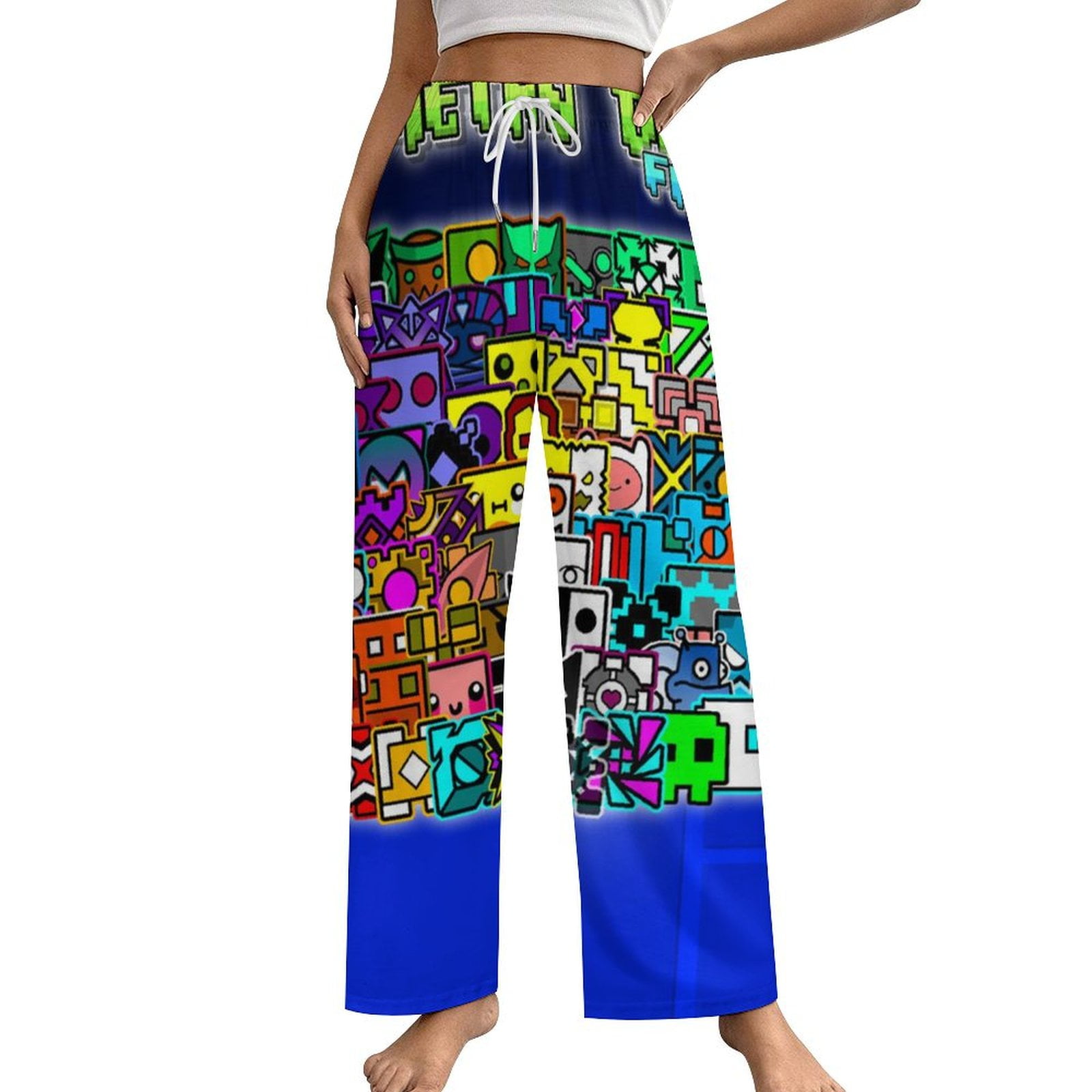 Geometry Dash Home Pajama Pants For Womens Comfortable Soft Lounge ...