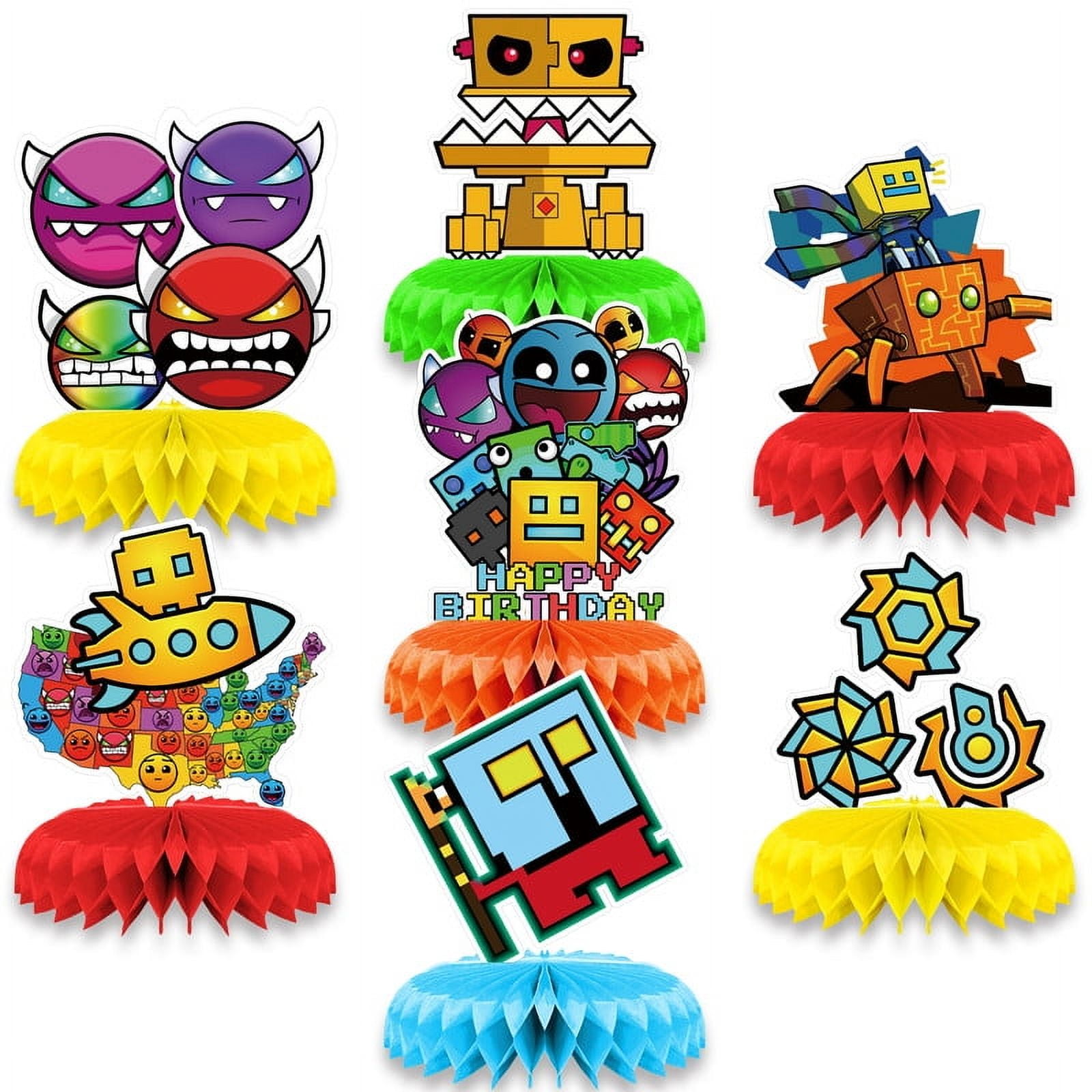 Geometry Dash Honeycomb Centerpieces Table Toppers Decorations for ...