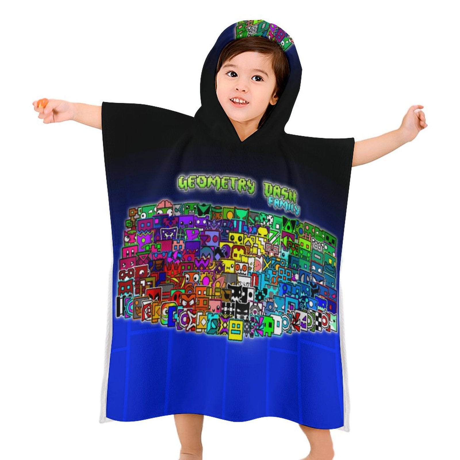 Geometry Dash Hooded Kids Beach Towels - Toddler Bath Towel Girls Boys ...