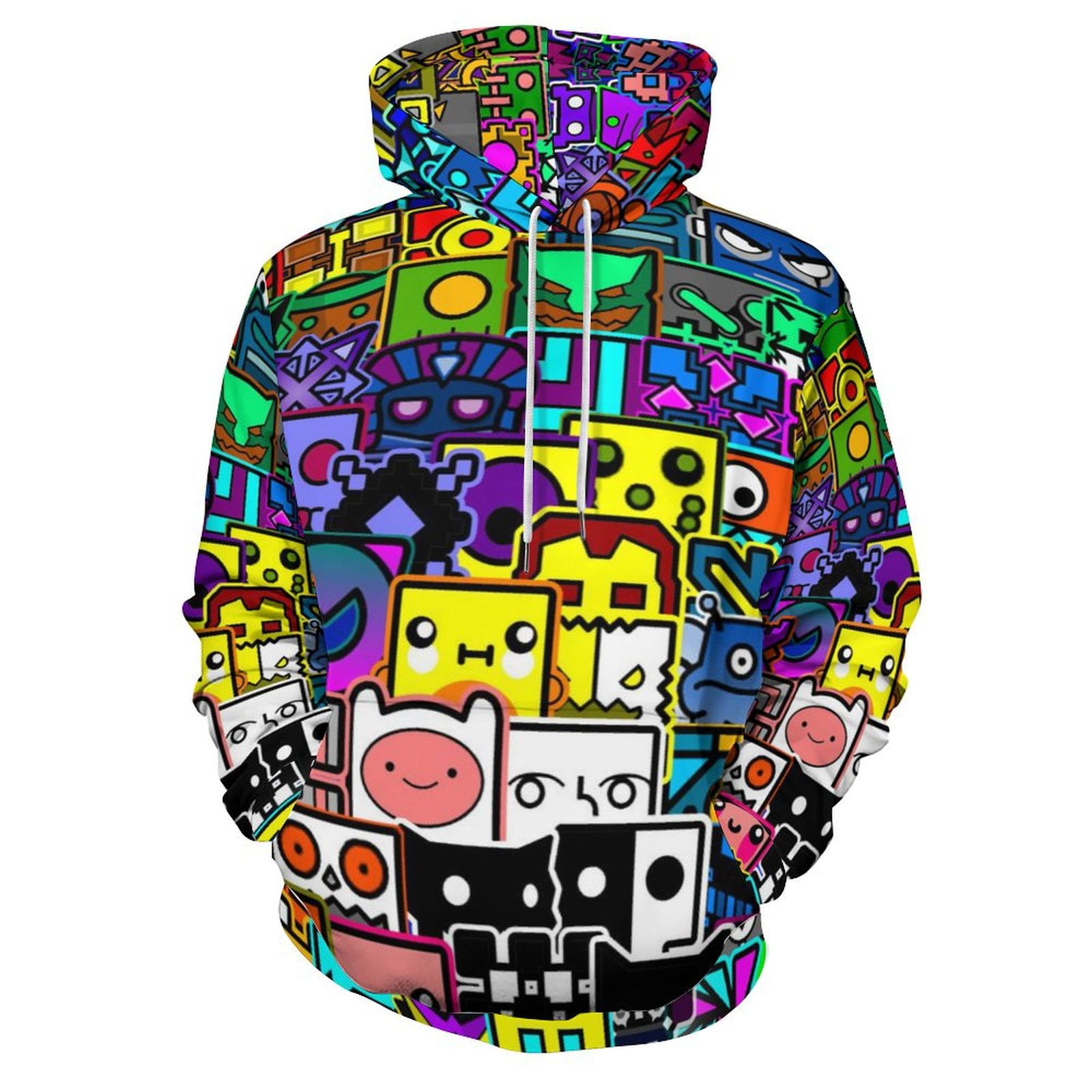 Geometry Dash Hoodie 3D Print Pullover Hooded Long Sleeve Sweatshirts ...