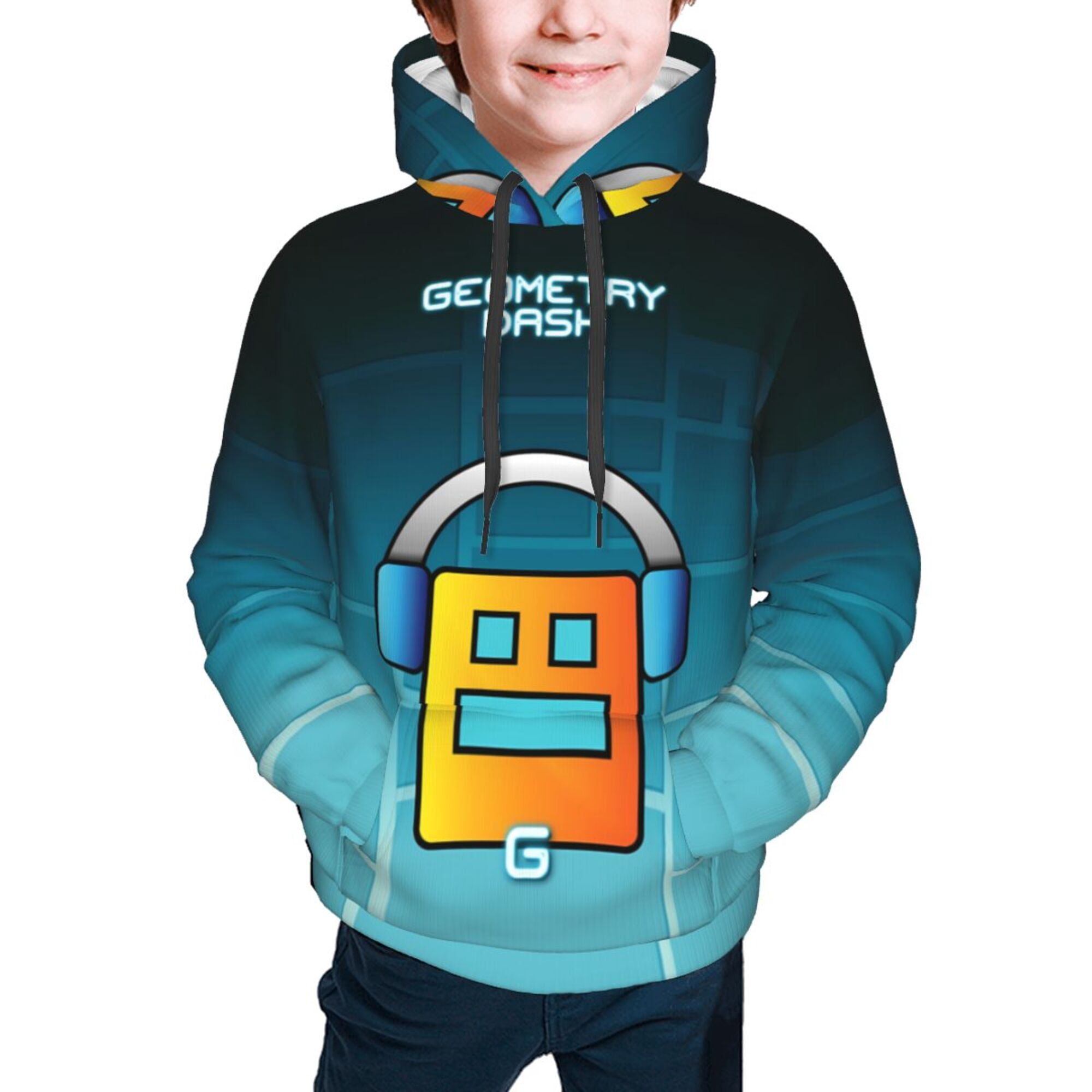 Geometry Dash Hoodies Pullover For Boys Girls 3d Printed Hooded ...