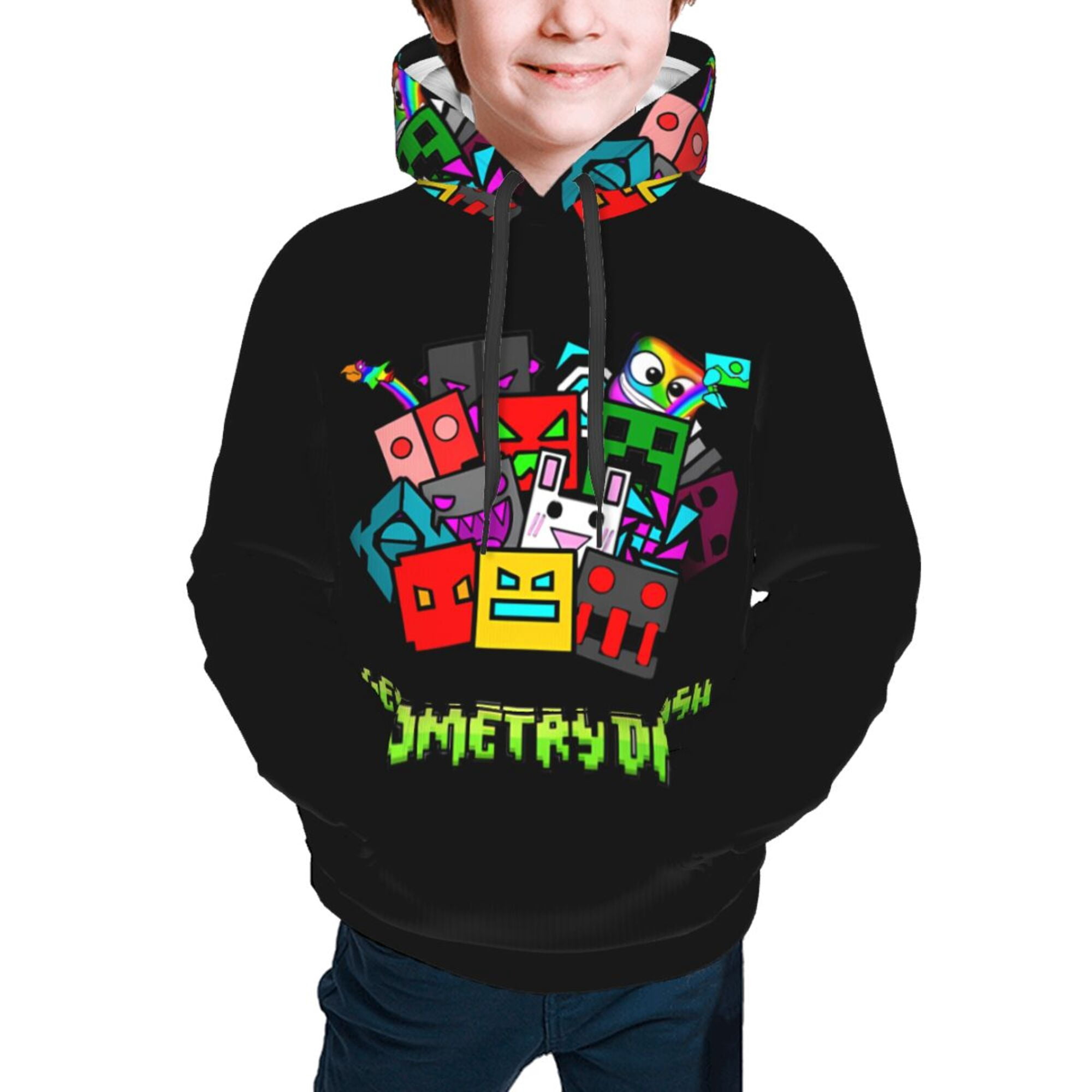 Geometry Dash Hoodies Pullover For Boys Girls 3d Printed Hooded ...