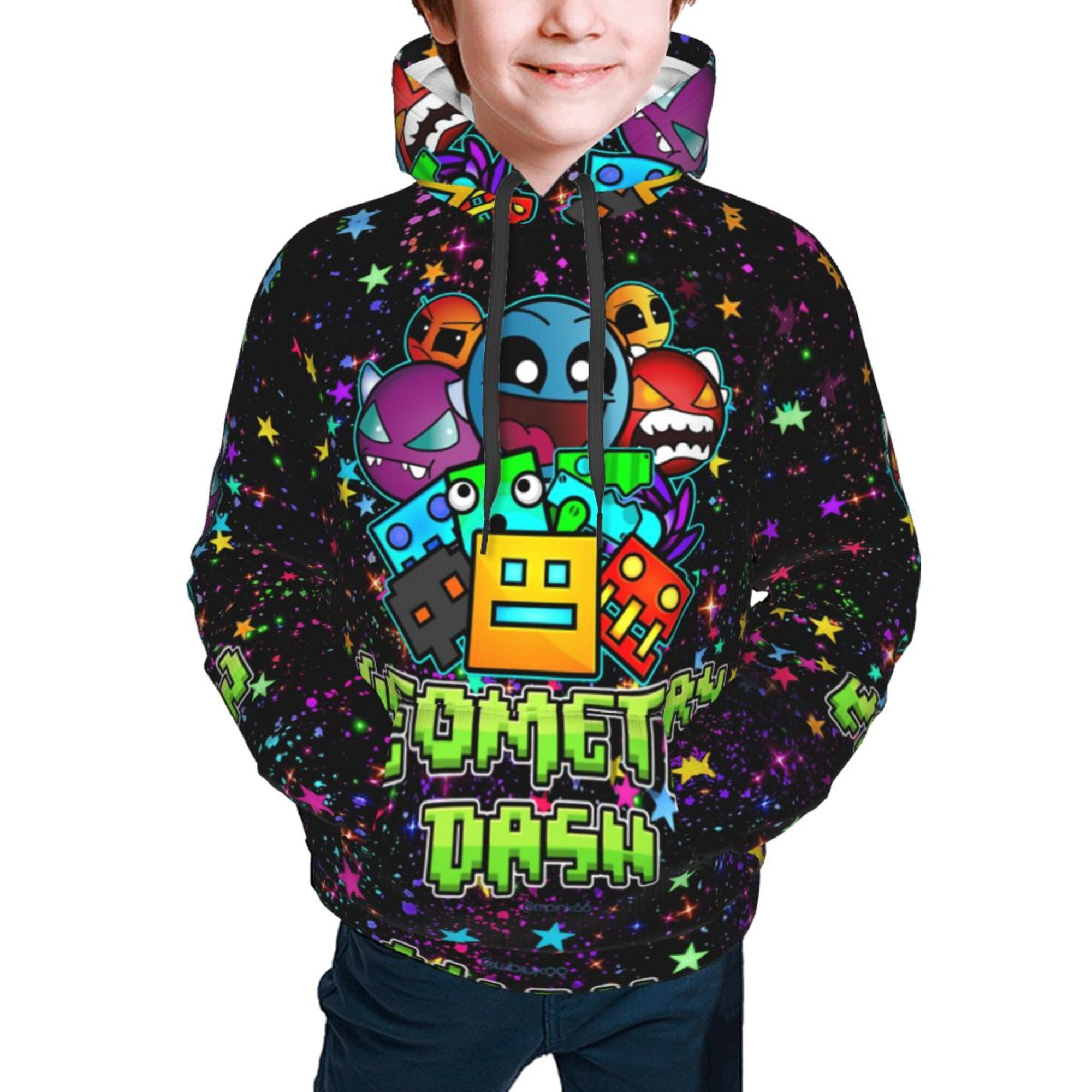Geometry Dash Hoodies Pullover For Boys Girls 3d Printed Hooded ...