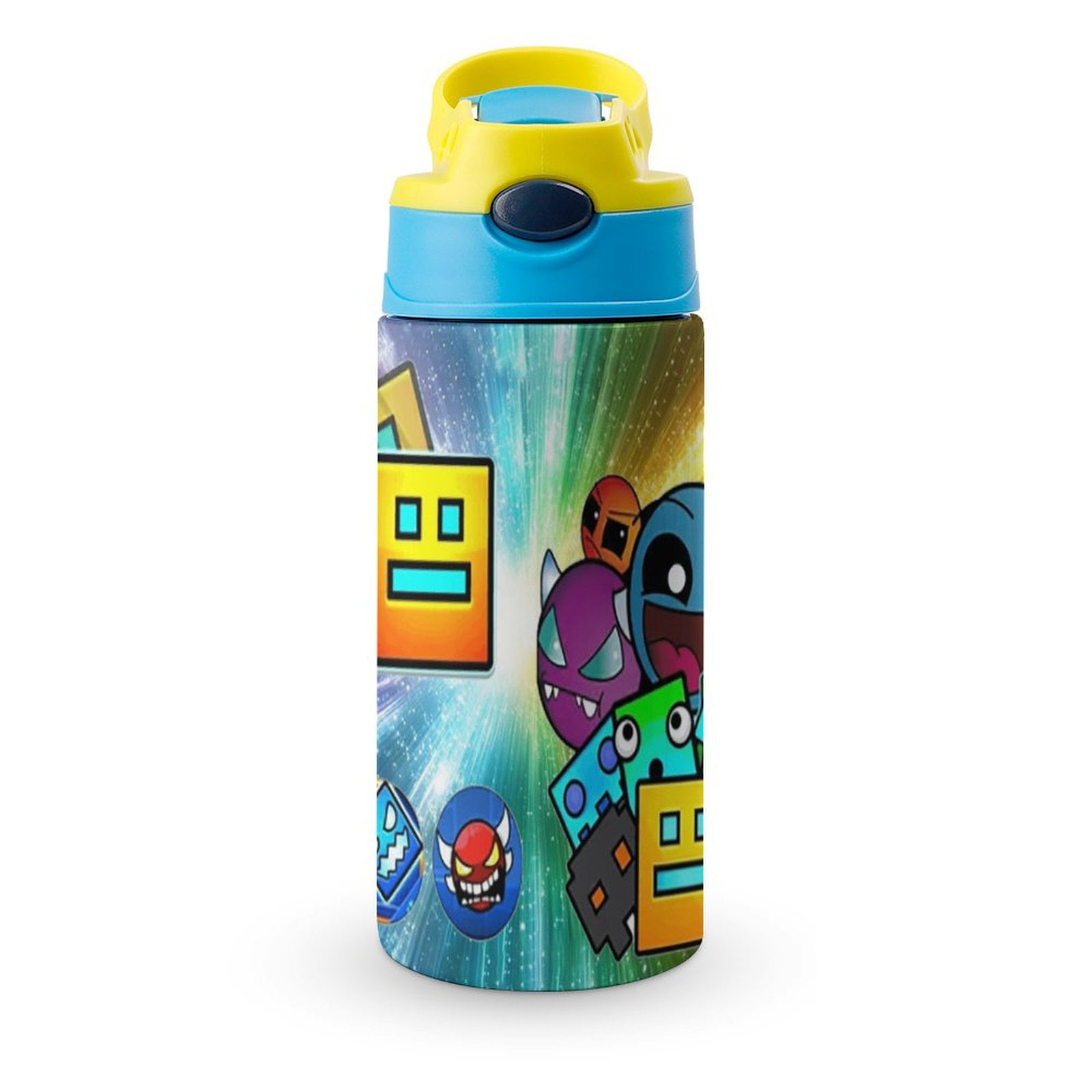 Geometry Dash Icon Insulated Stainless Steel Water Bottle with Straw ...