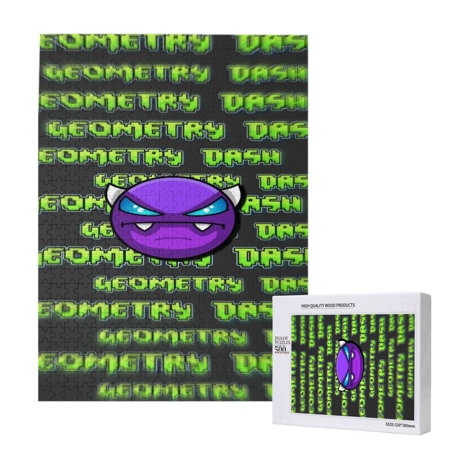 Geometry Dash Jigsaw Puzzle 300 500 1000 Piece Colorful Puzzles Gifts ...