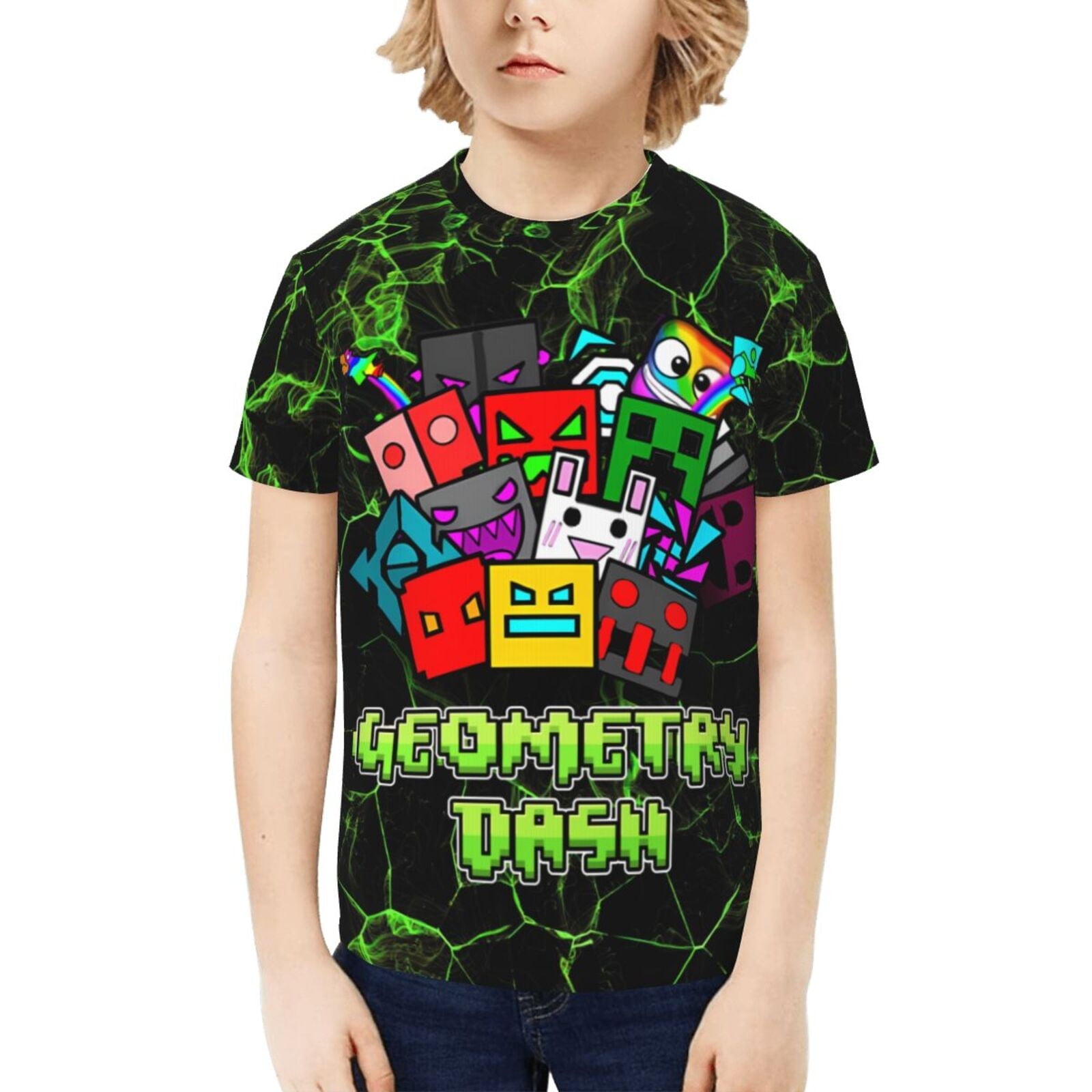 Geometry Dash Kids T-Shirt 3d Printed Graphic T-Shirts Boys And Girls ...