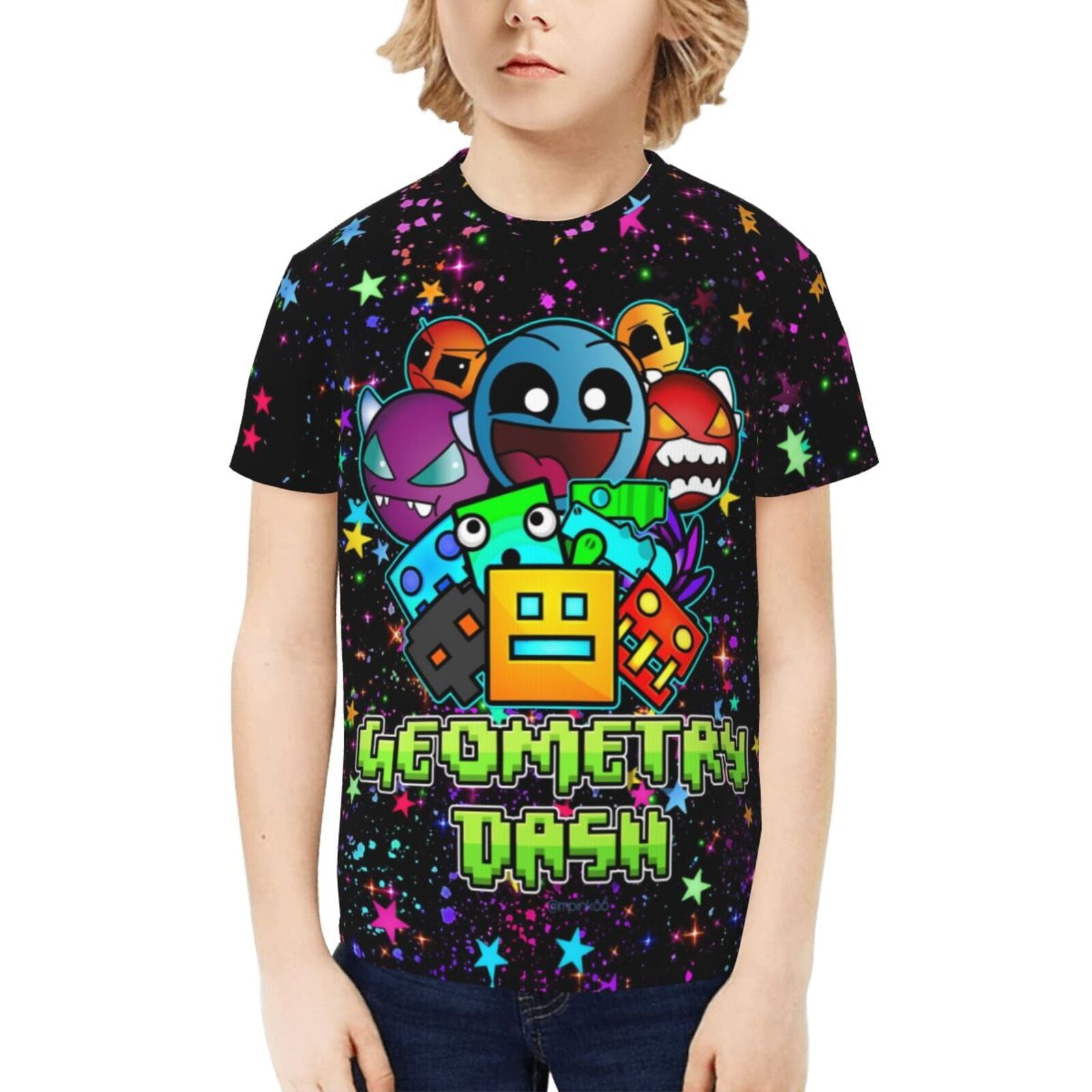 Geometry Dash Kids T-Shirt 3d Printed Graphic T-Shirts Boys And Girls ...