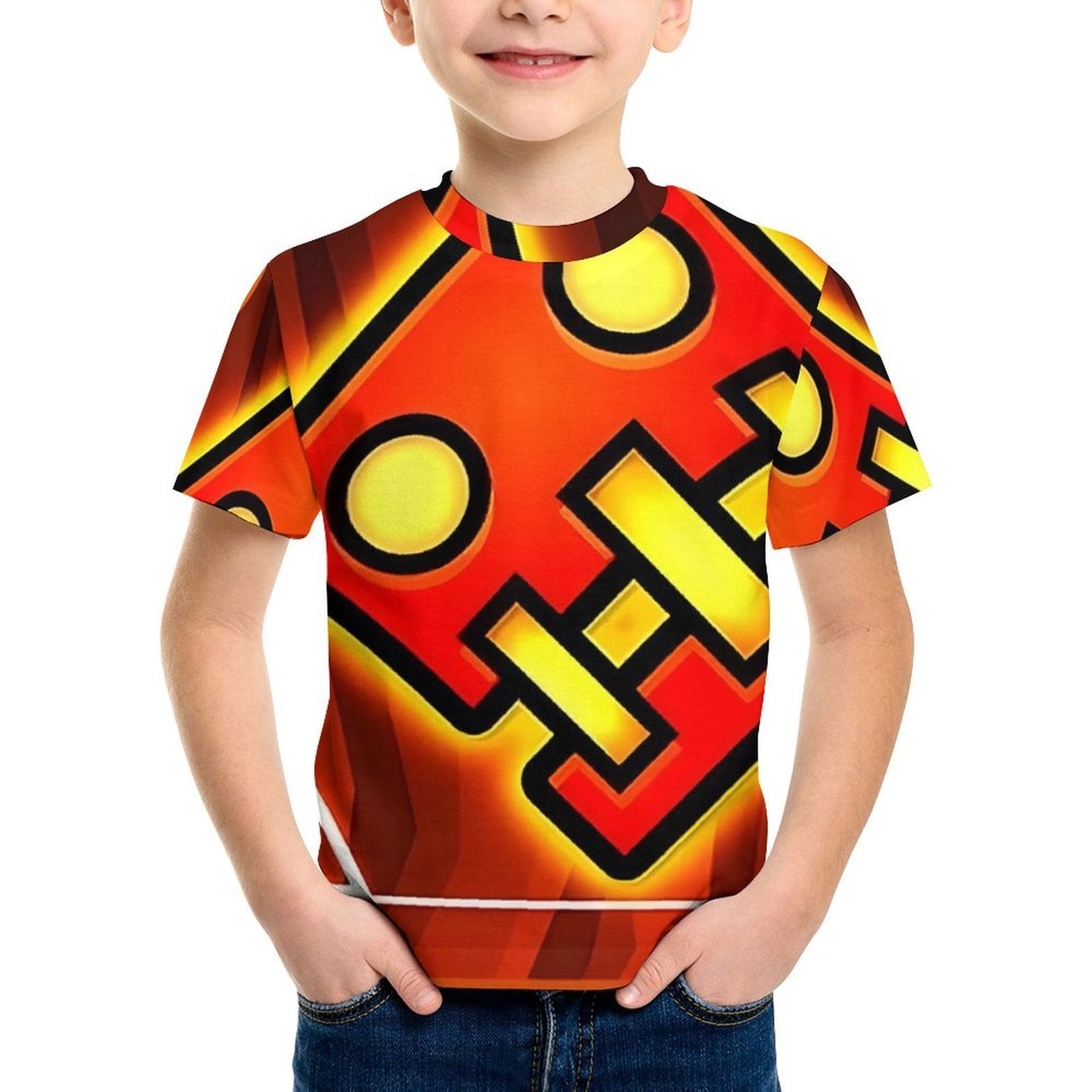 Geometry Dash Kids T-Shirt 3d Printed Graphic T-Shirts Boys And Girls ...