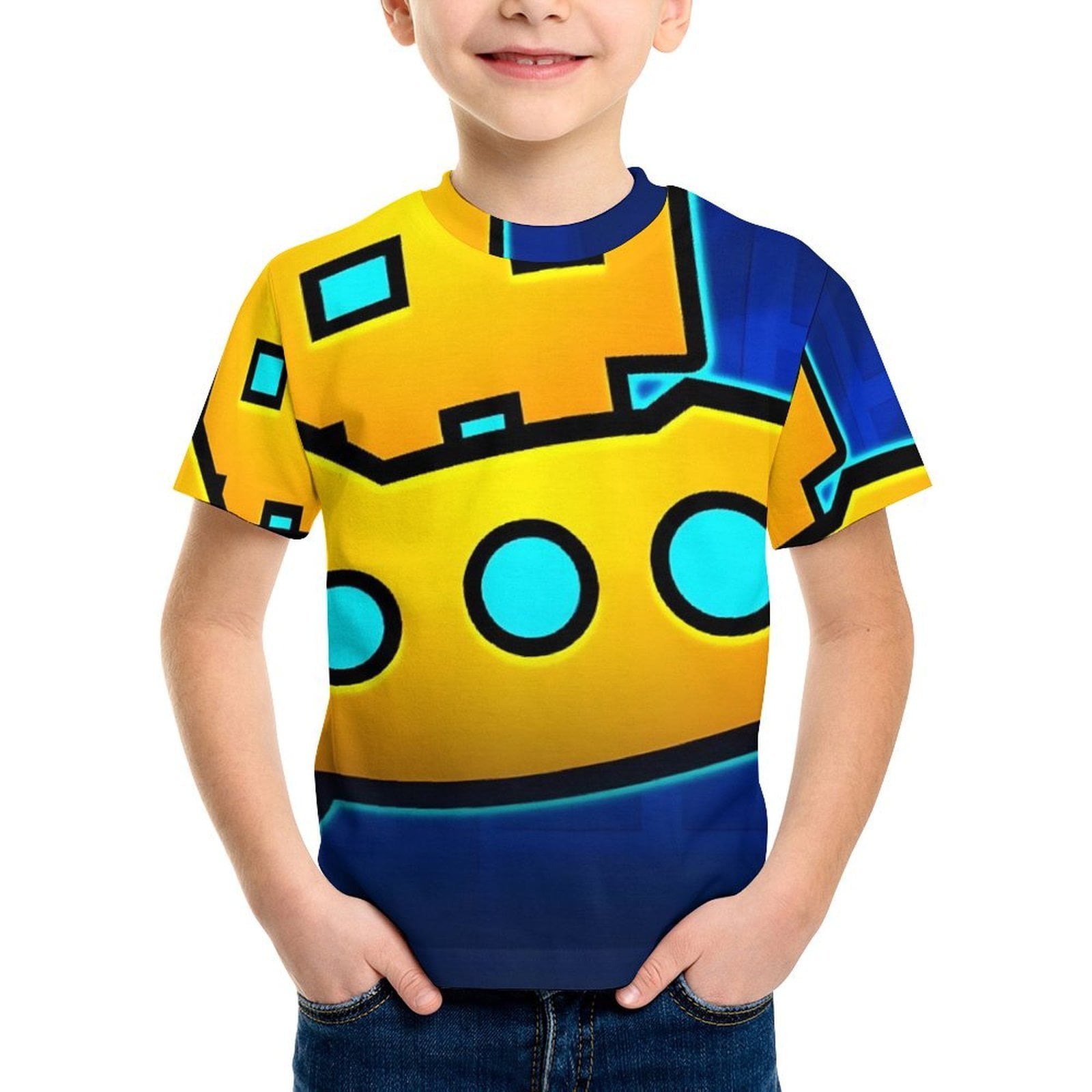 Geometry Dash Kids T-Shirt 3d Printed Graphic T-Shirts Boys And Girls ...