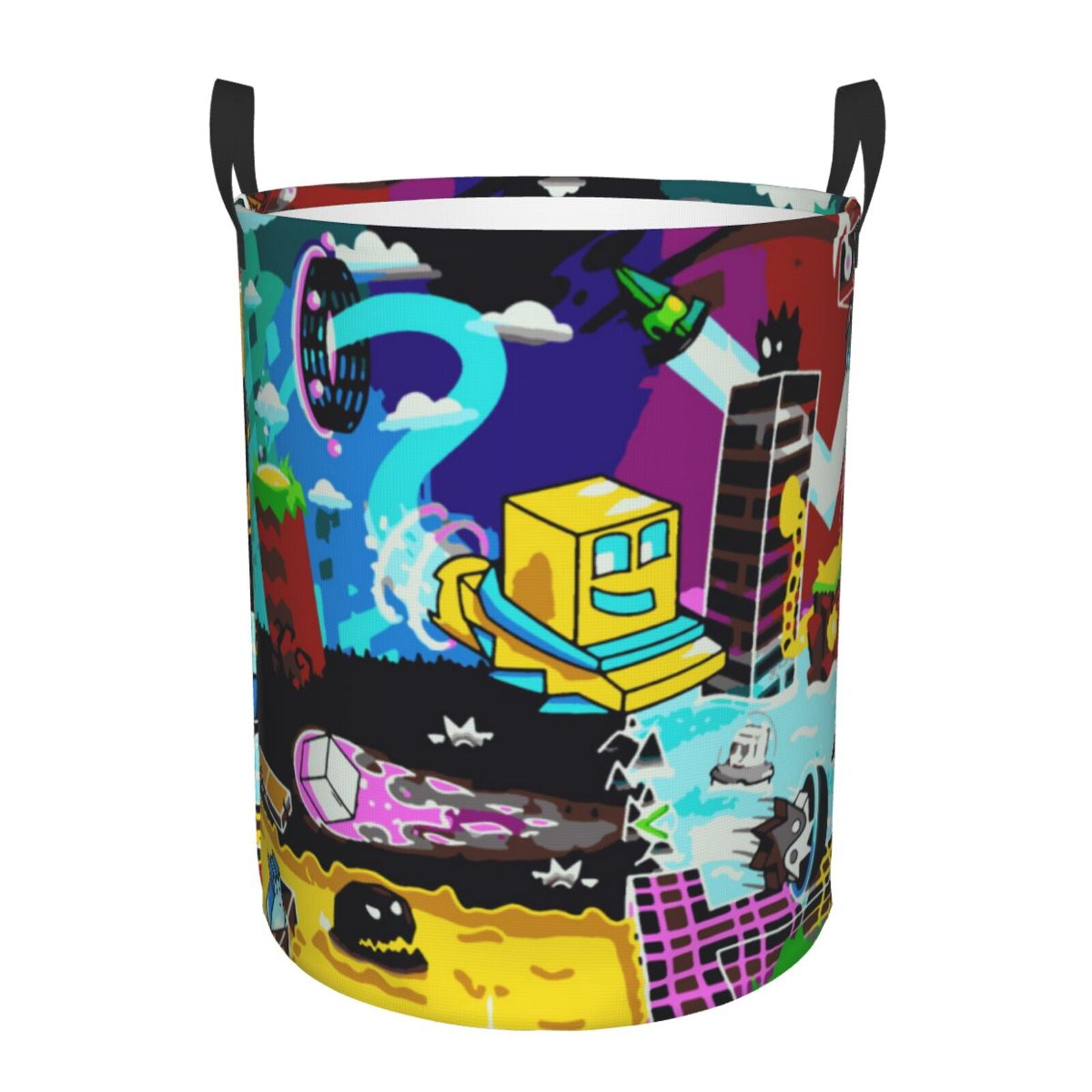 Geometry Dash Large Laundry Hamper Collapsible Laundry Basket With ...
