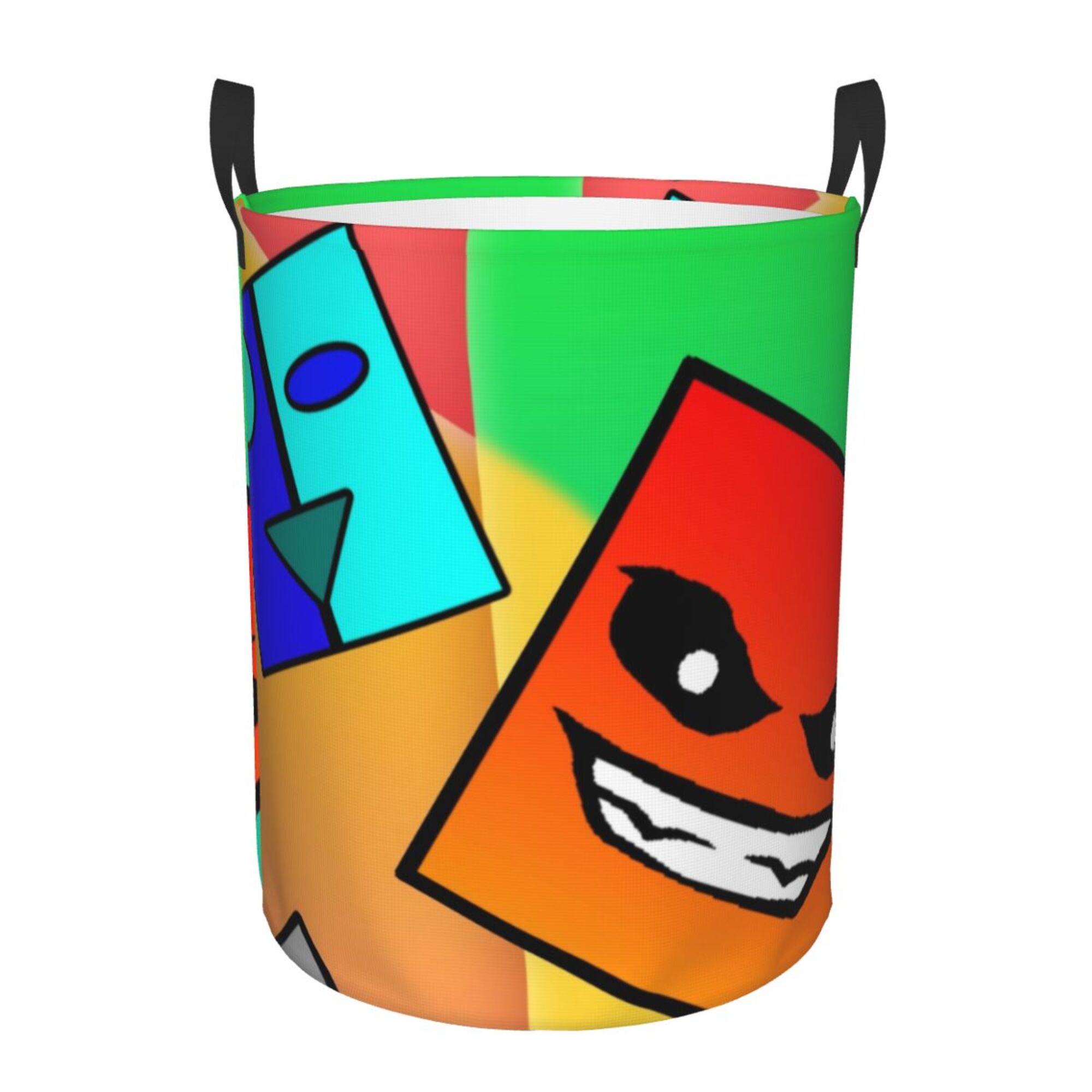 Geometry Dash Laundry Hamper Basket, Waterproof Collapsible Circular ...