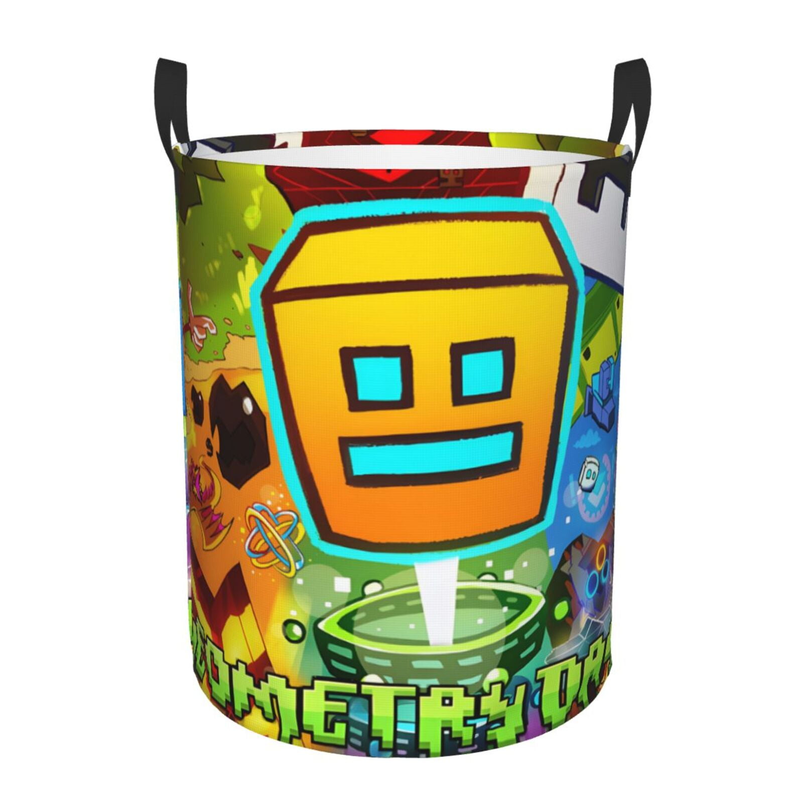 Geometry Dash Laundry Hamper Storage Basket With Handles, Round ...