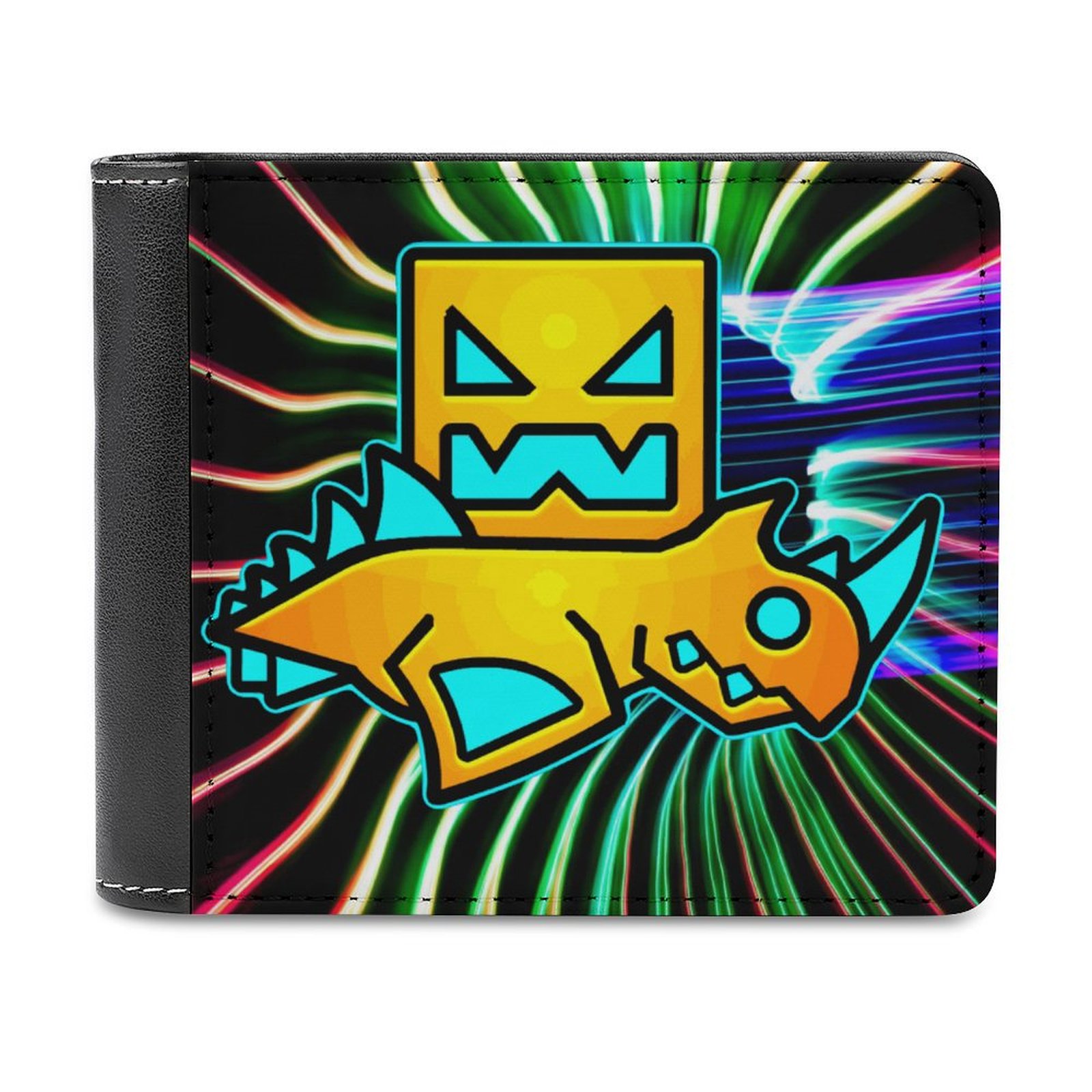 Geometry Dash Leather Wallet Slim Card Wallet Bifold RFID Blocking Card ...