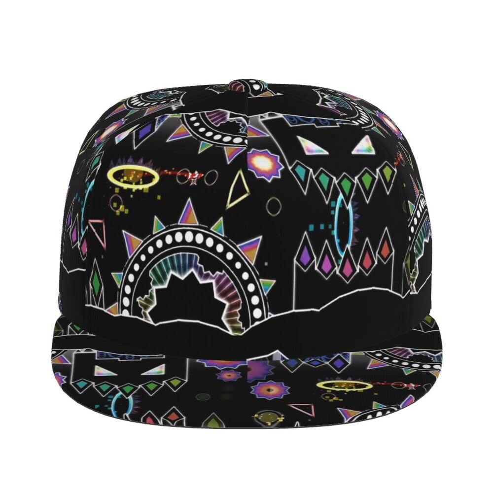 Geometry Dash Lite Adjustable Flat Brim Baseball Cap Snapback Hat Hip ...