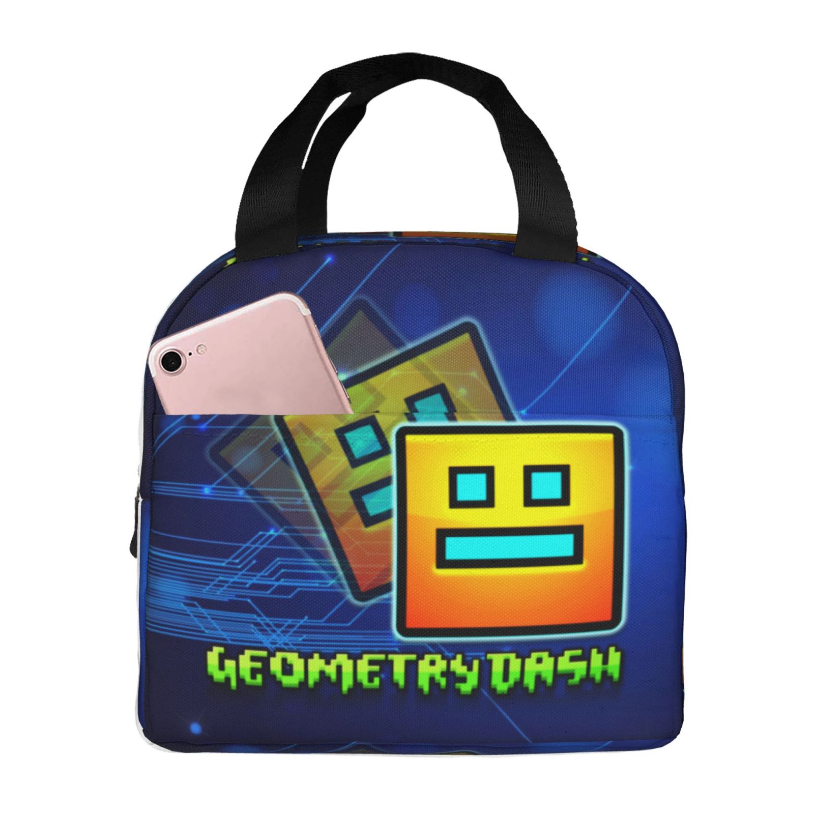 Geometry Dash Lunch Bag, Insulated Lunch Box Large Capacity Reusable ...