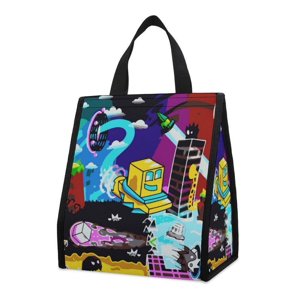Geometry Dash Lunch Bag, Insulated Lunch Box Large Capacity Reusable ...