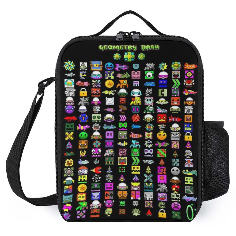 Geometry Dash Lunch Bag, Insulated Lunch Box Large Capacity Reusable ...