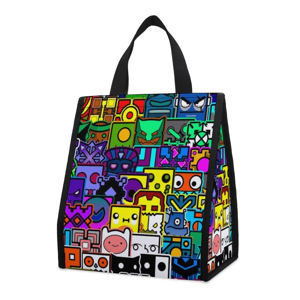 Geometry Dash Lunch Bag, Insulated Lunch Box Large Capacity Reusable ...