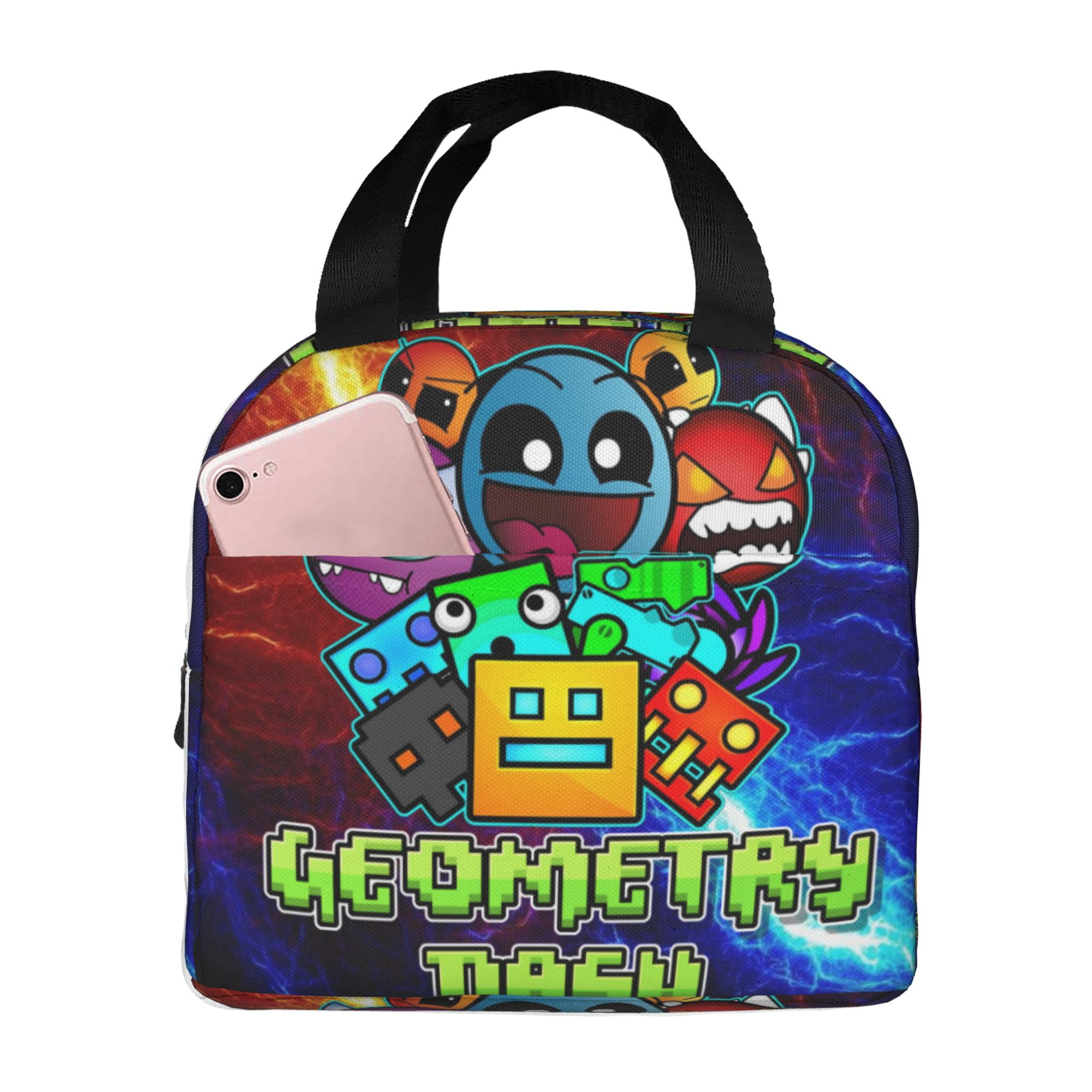 Geometry Dash Lunch Bag Lunch Bag Tote Bag Insulated Lunch Box Picnic ...